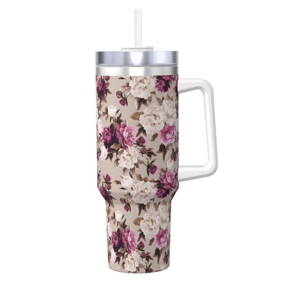 Rocae Rose Flowers for 40OZ Ice Bully With Handle Keeps Drinks Hot or ...