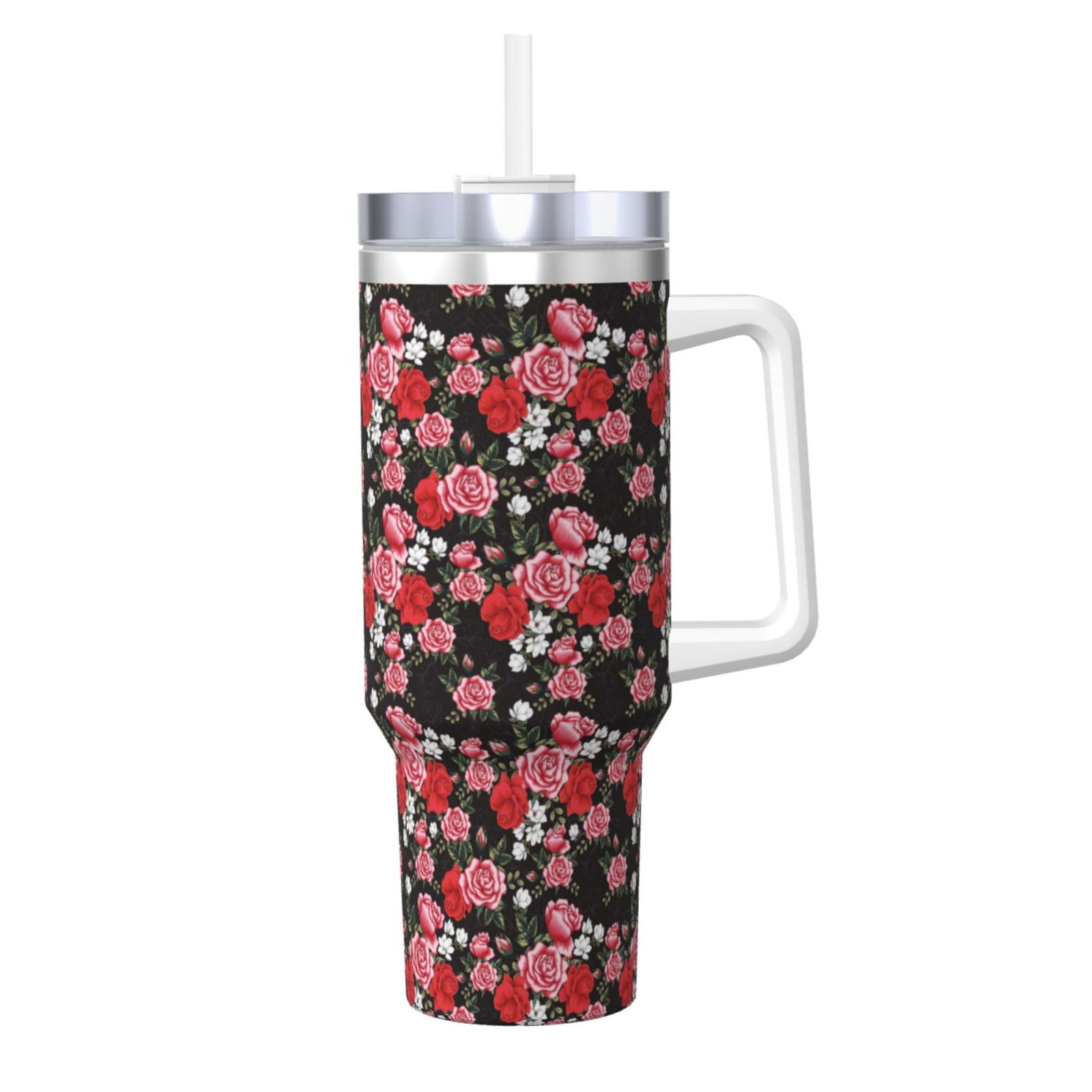 Rocae Rose Flowers for 40OZ Ice Bully With Handle Keeps Drinks Hot or ...