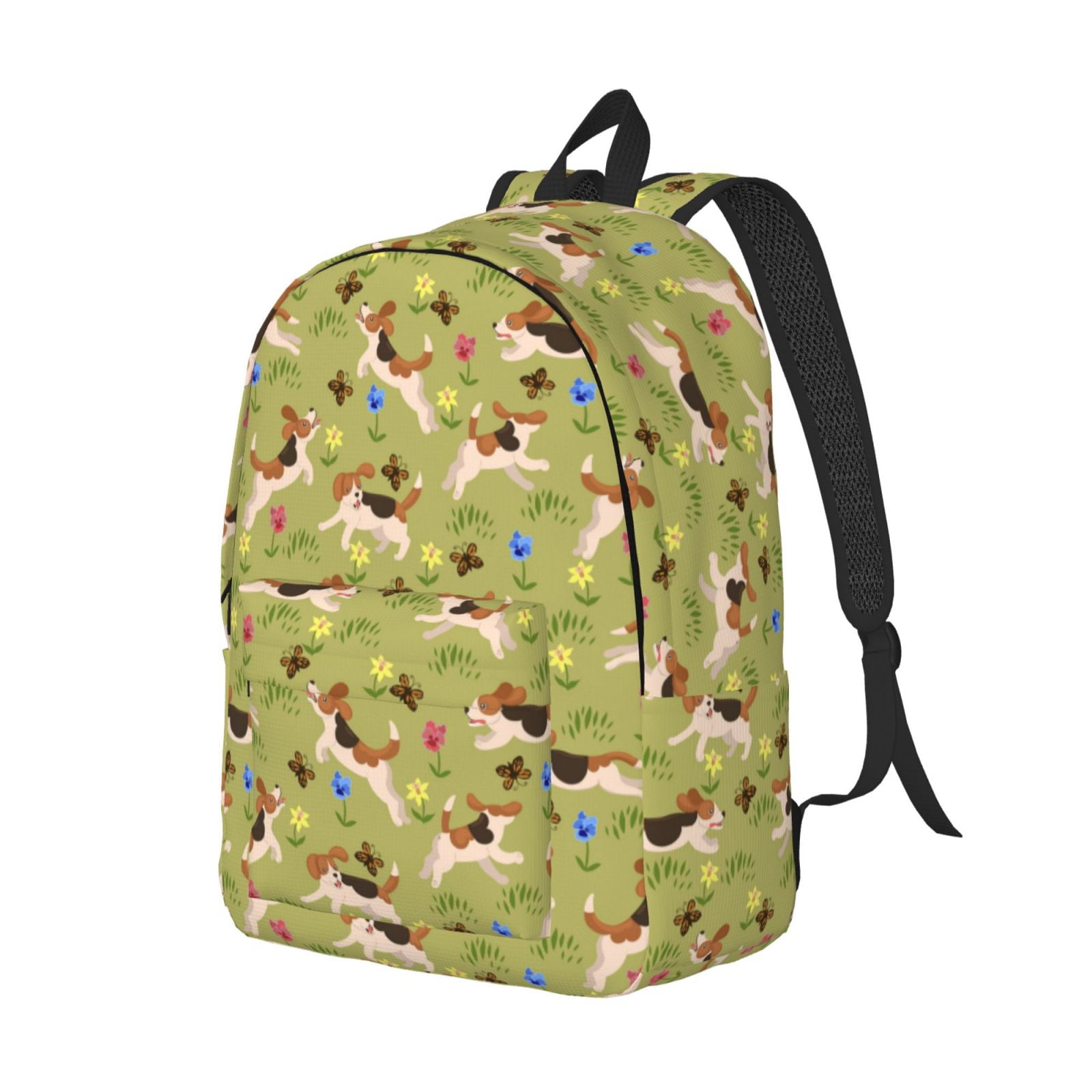 Rocae Running Beagle for Durable Canvas Backpack Leisure Large Bag ...