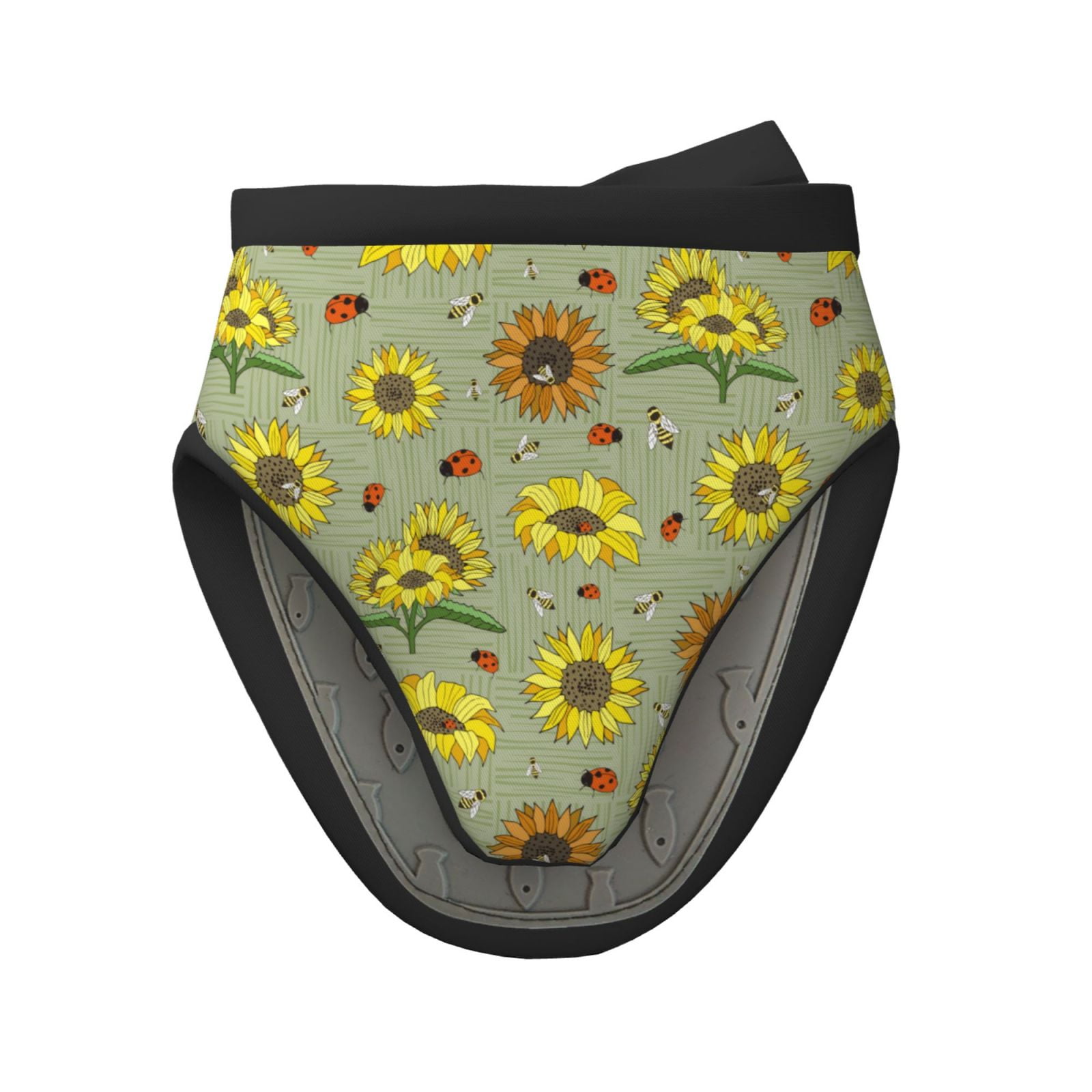 Rocae Sage Green With Sunflowers for Mini Oven Mitts Rubber Oven Glove ...