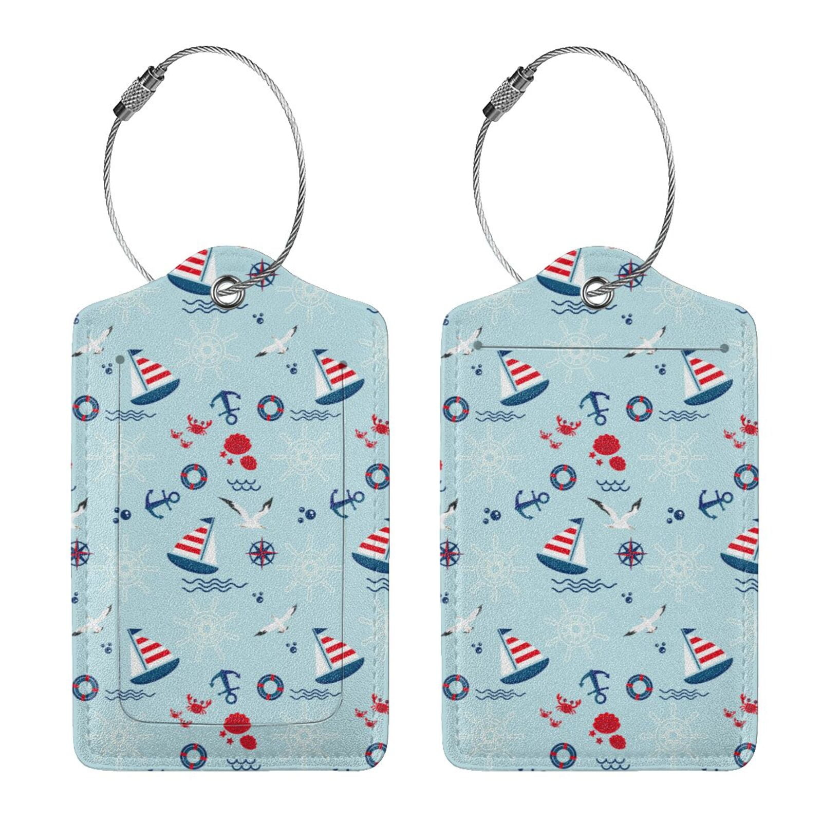 Rocae Sailboats Anchors for Leather Luggage Baggage Tags ID Label ...