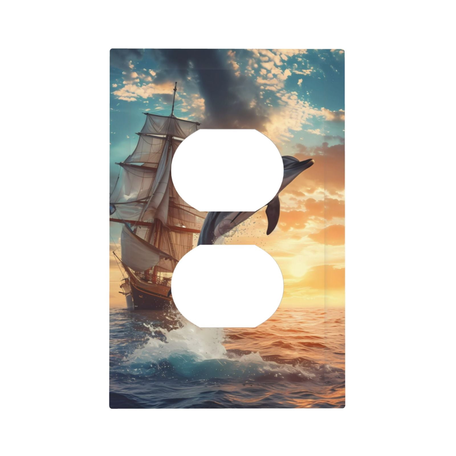 Rocae Sailing Dancing Dolphin for Decorator Light Switch or Receptacle ...