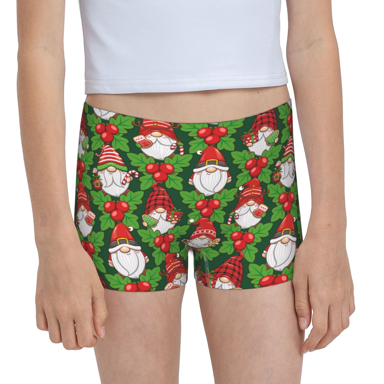 Rocae Santa Claus And Gnomes for Girls' Cotton Boxer Briefs, Soft Mid ...