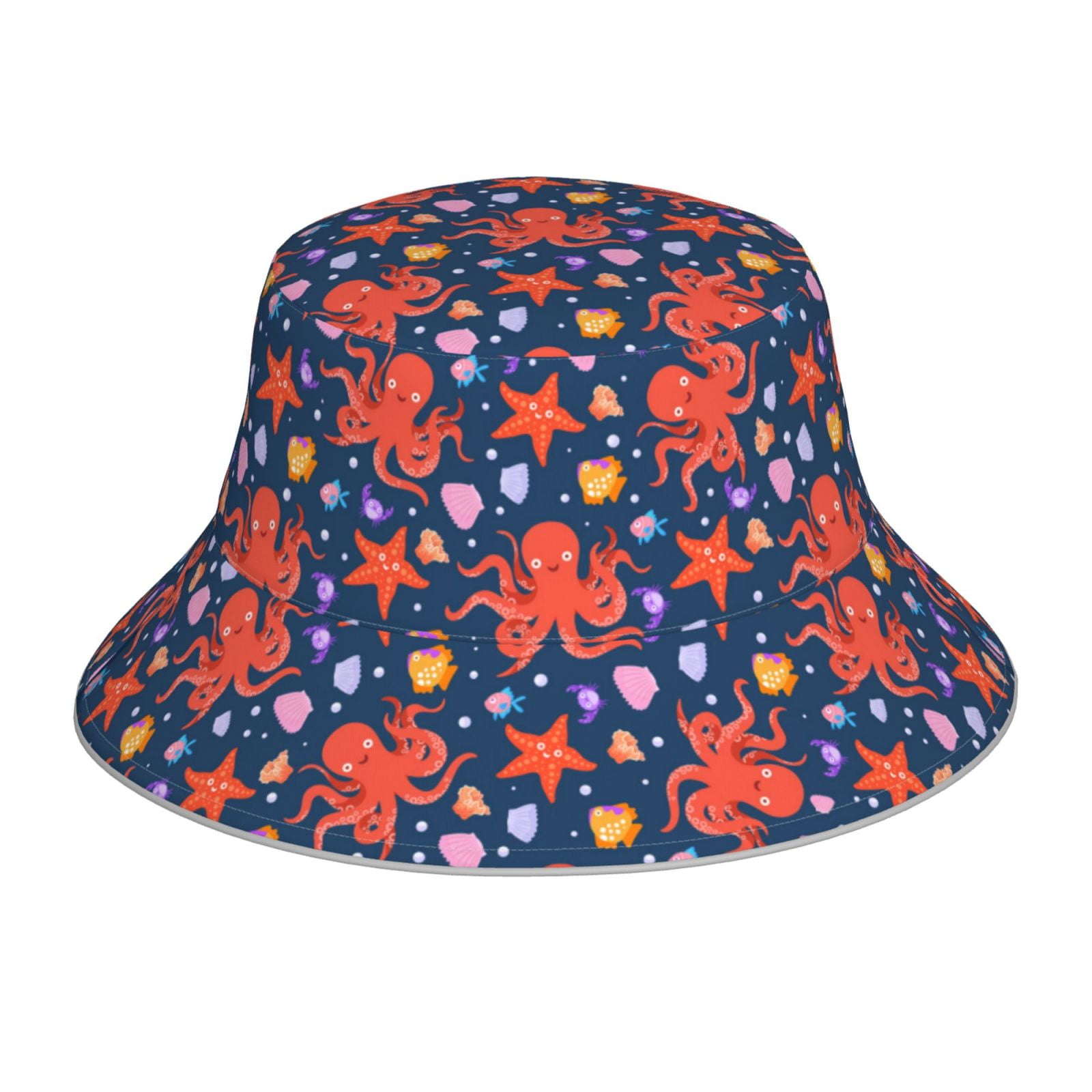 Rocae Sea Animals for reflective Bucket Hat for Men Women Summer Beach ...