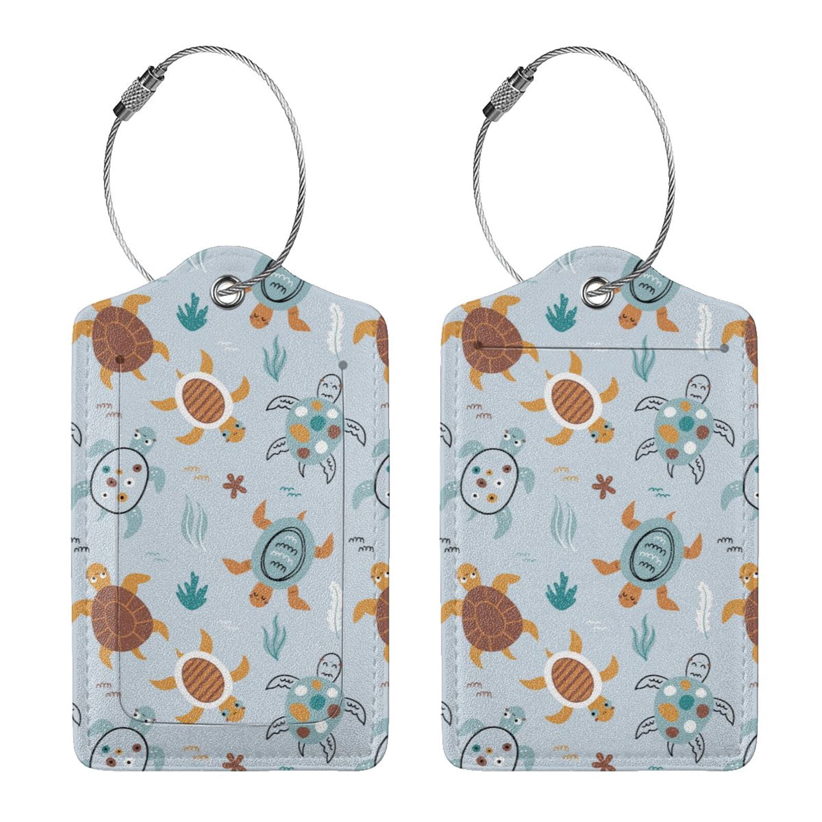 Rocae Sea Turtle for Leather Luggage Baggage Tags ID Label Privacy ...