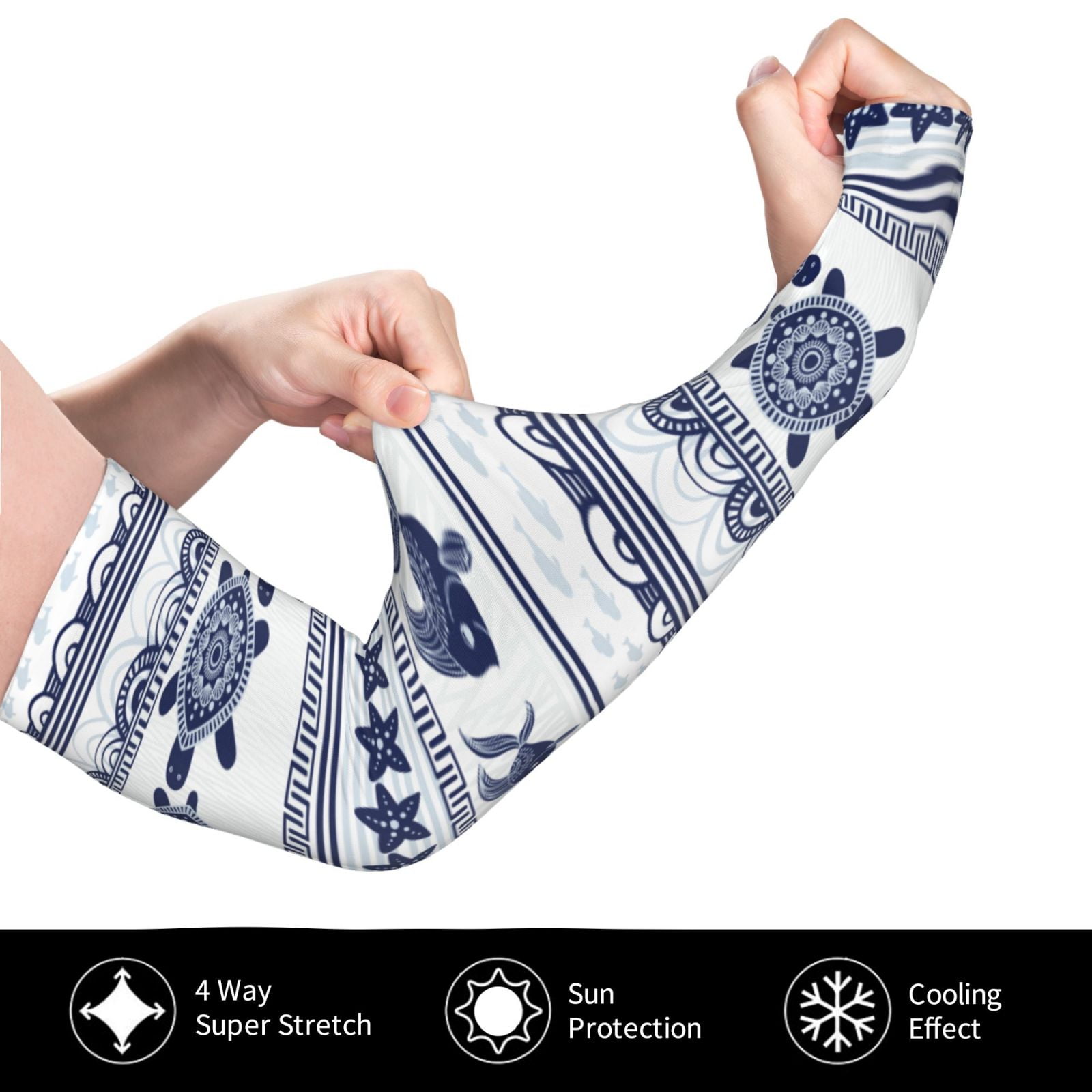 Rocae Sea Underwater Turtles for Sports Cooling Arm Compression Sleeves ...