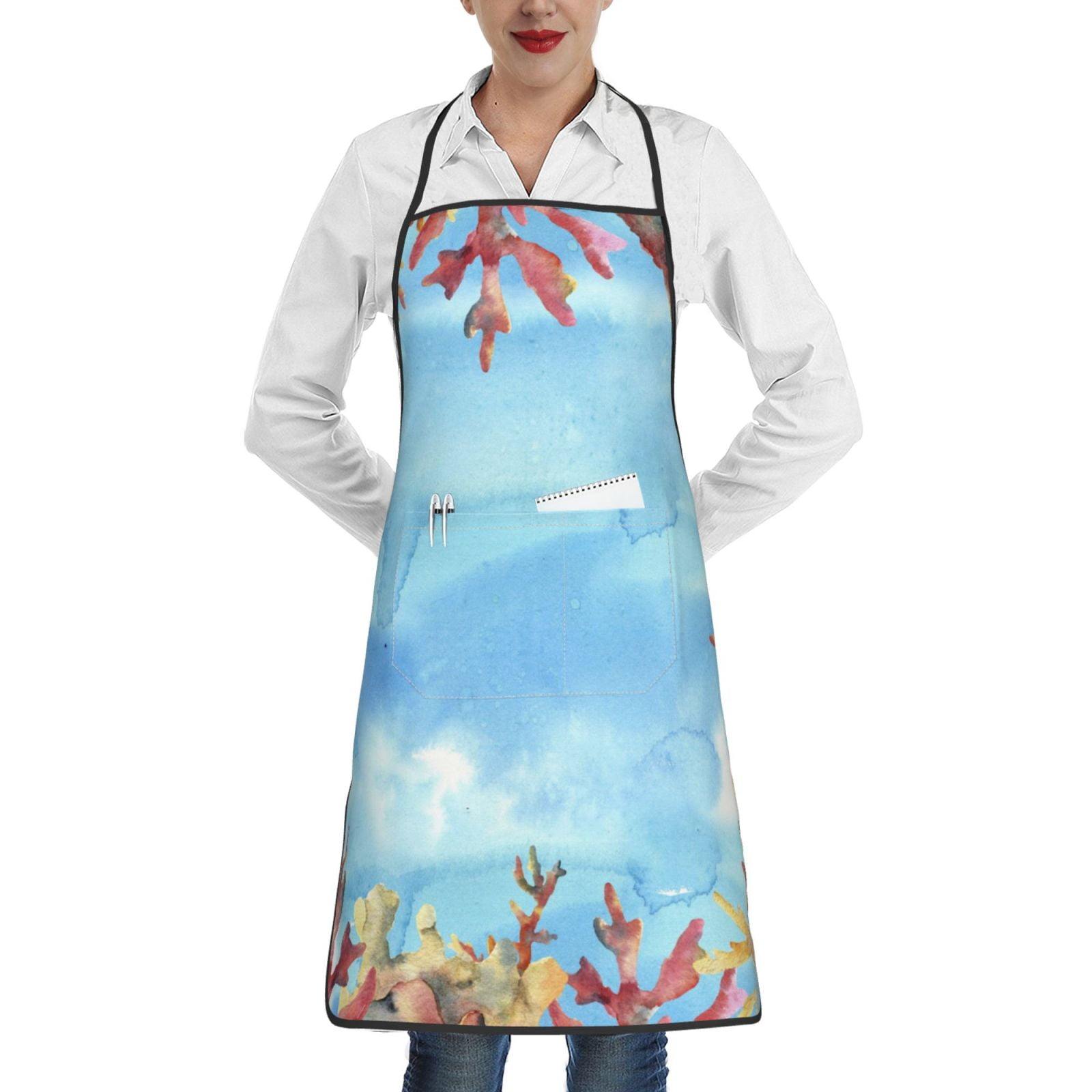 Rocae Sea and Fish for Kitchen Aprons for Women Adjustable Cooking ...