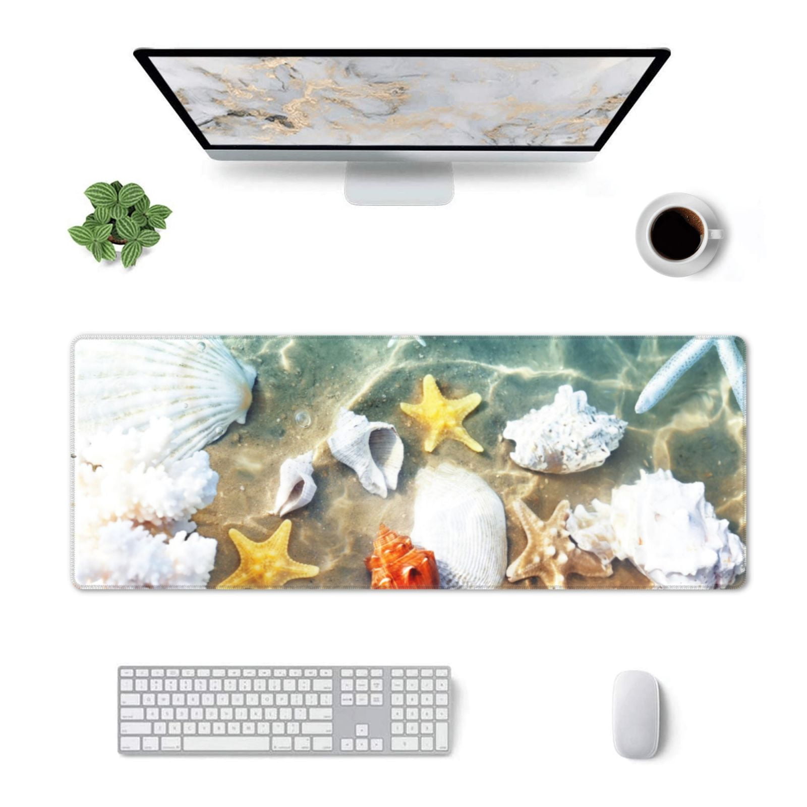 Rocae Seashell On The Beach for Gaming Mouse Pad, Mouse Pad Large ...