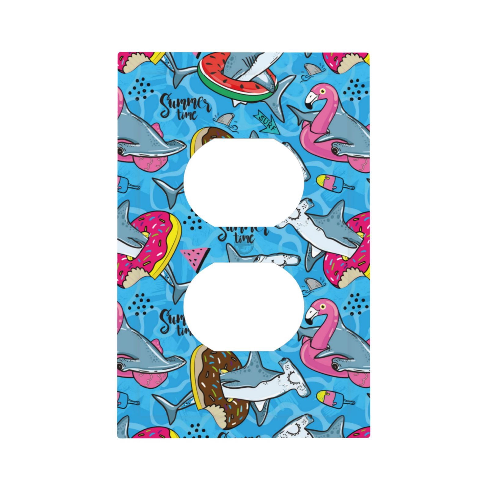 Rocae Sharks Summer for Decorator Light Switch or Receptacle Outlet ...