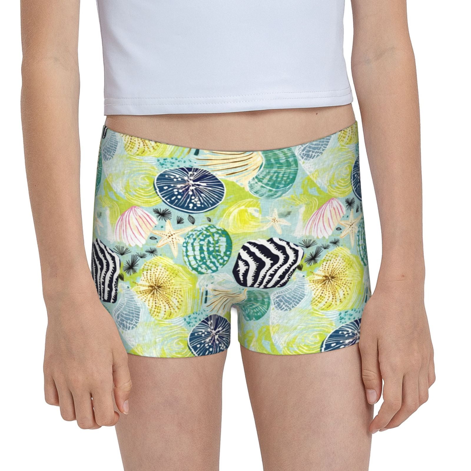 Rocae Shell Clam for Girls' Cotton Boxer Briefs, Soft Mid-rise Panties ...