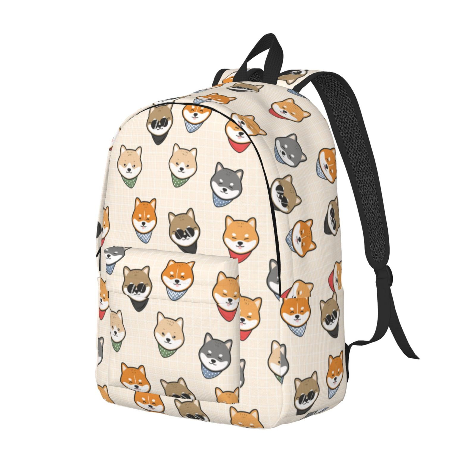Rocae Shiba Head Face for Canvas College Laptop Backpack for Men Women ...