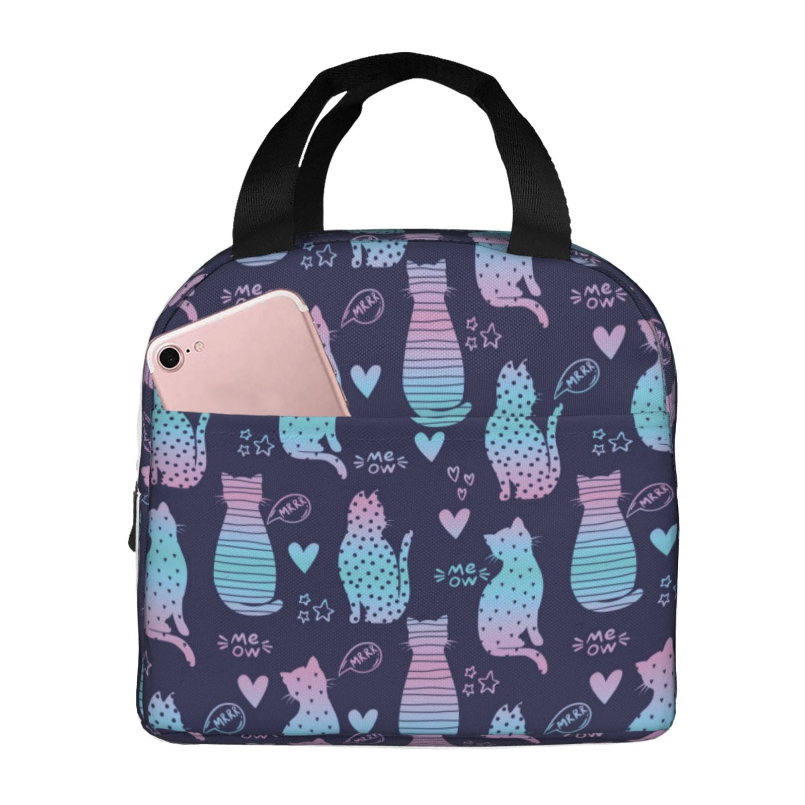 Rocae Silhouette Cats for Insulated Lunch Bag for Women Men,Large Lunch ...