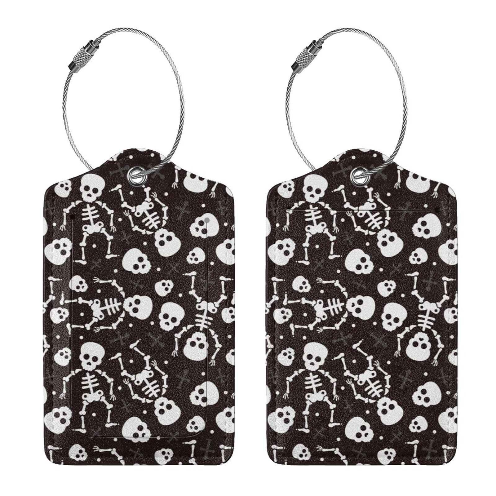Rocae Skeleton for Leather Luggage Baggage Tags ID Label Privacy Cover ...