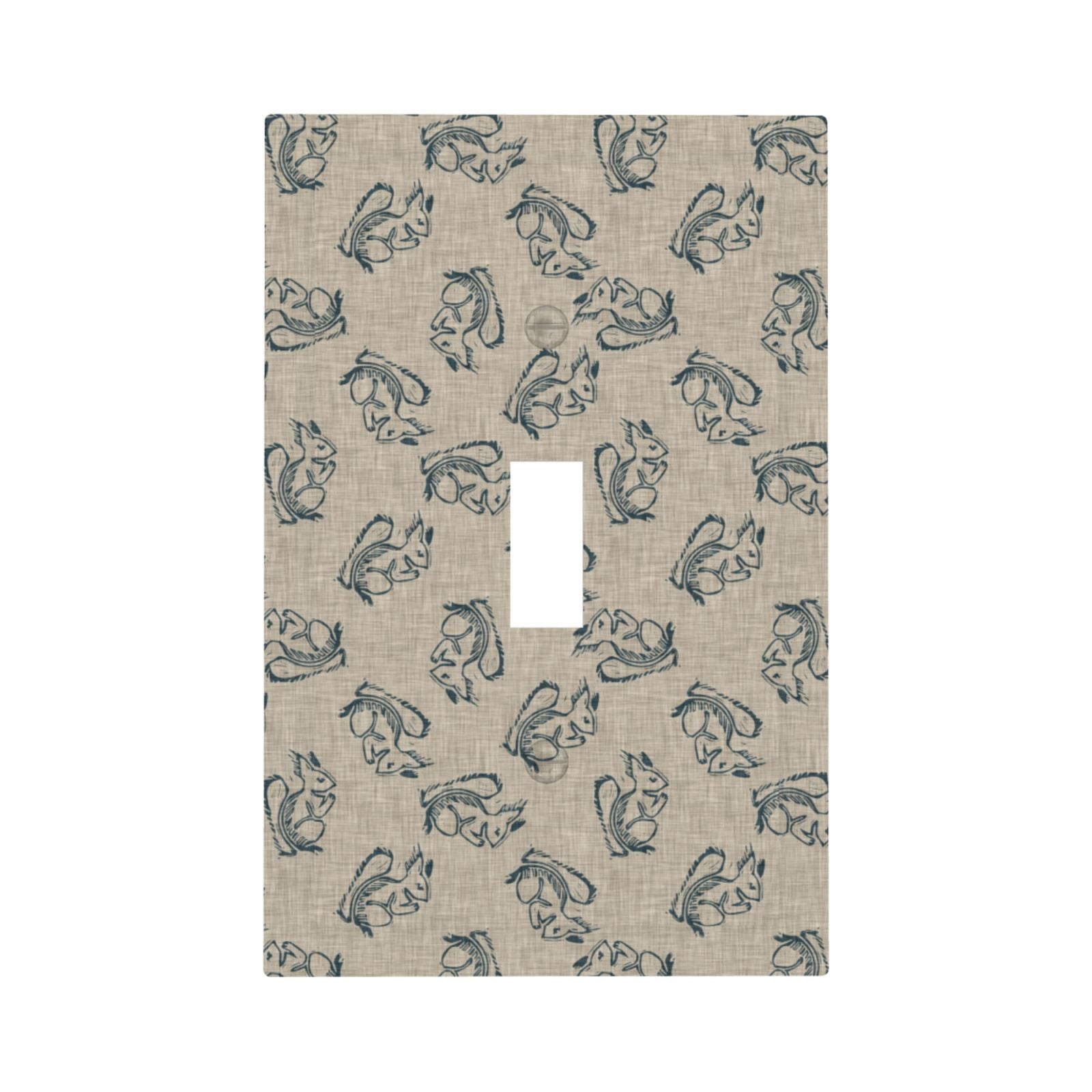 Rocae Sketch Squirrels Linen for Decorator Light Switch or Receptacle ...