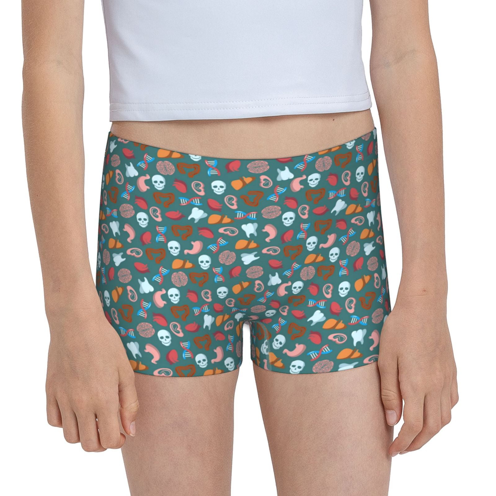Rocae Skull cute organ for Girls' Cotton Boxer Briefs, Soft Mid-rise ...
