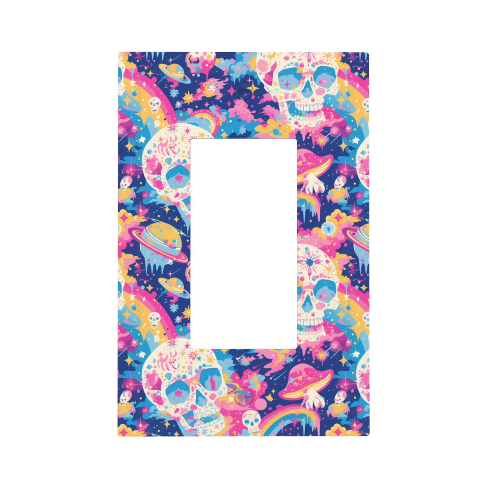 Rocae Skull rainbow color space for Decorator Light Switch or ...