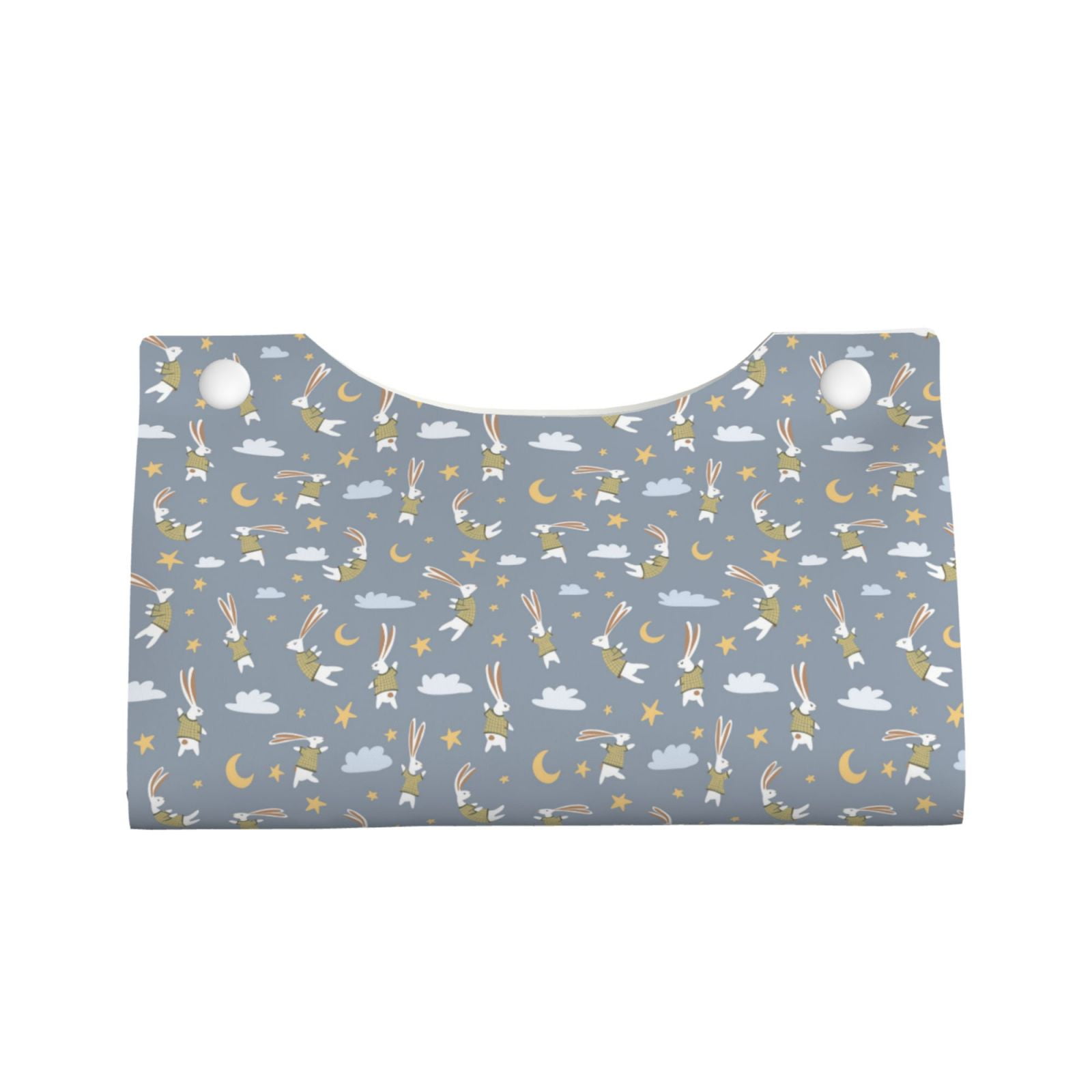 Rocae Sleep Rabbit Print Long Tissue Box Lid Durable Leather Tissue Box ...