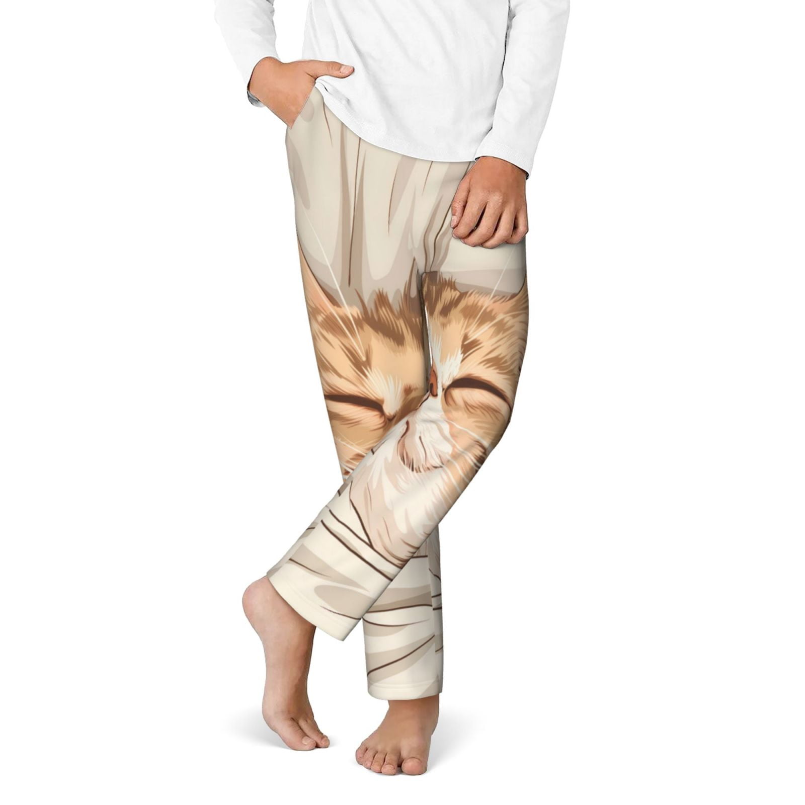 Rocae Sleeping Cat In Blanket for Teenagers' Pajama Pants,Girls lounge ...