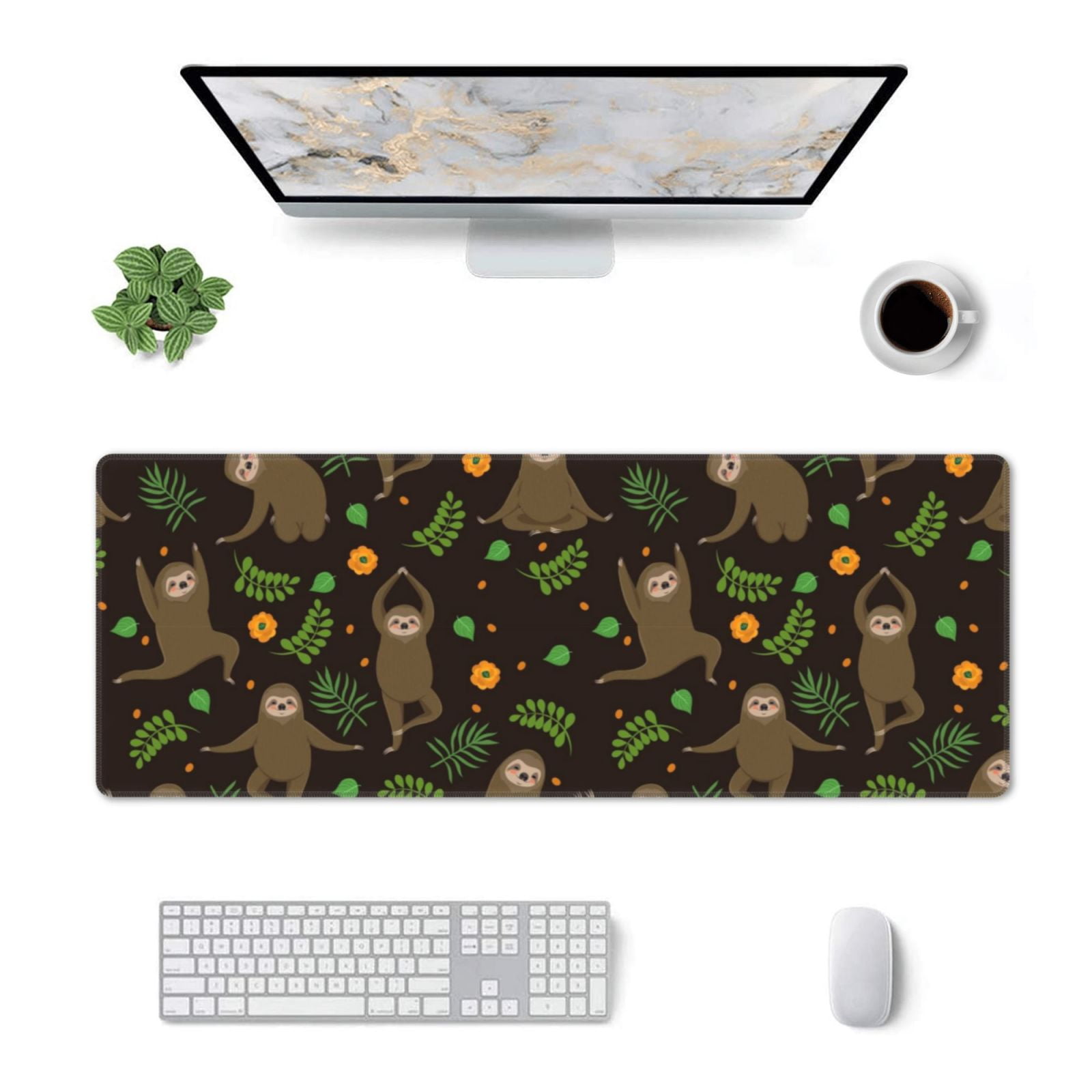 Rocae Sloth Doing Yoga for Gaming Mouse Pad, Mouse Pad Large, Office ...