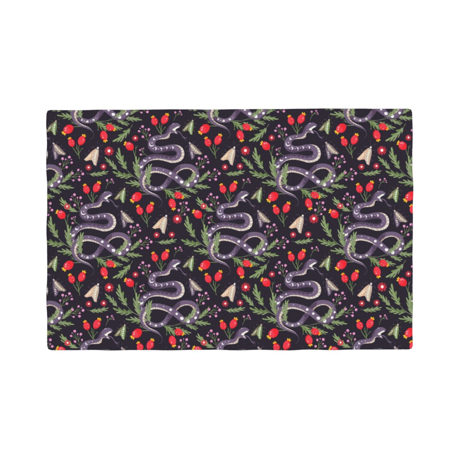 Rocae Snakes And Snake Fruit Printed Heat Resistant Place Mats,Classic ...