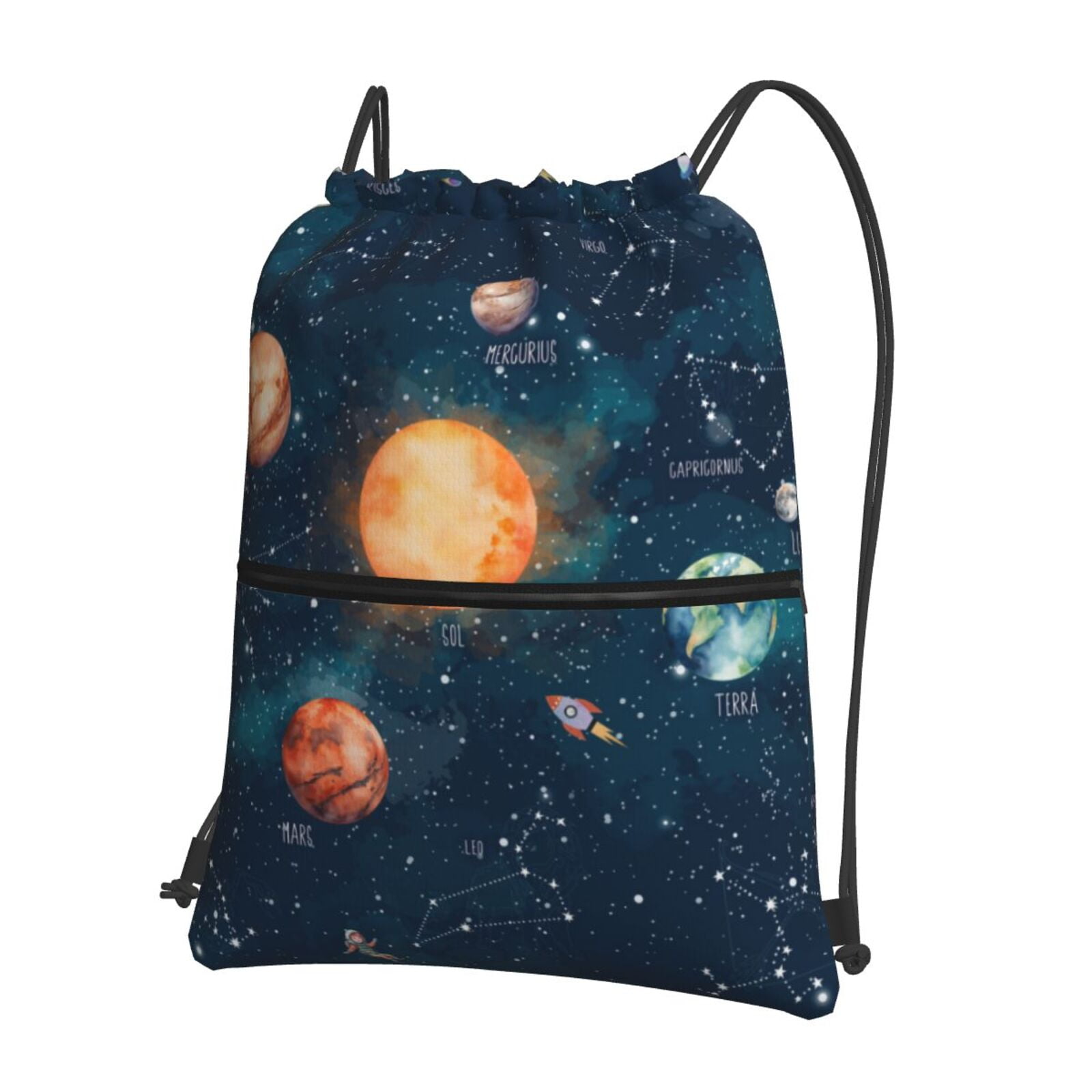 Rocae Solar System And Planets for Drawstring zipper Backpack Gym ...