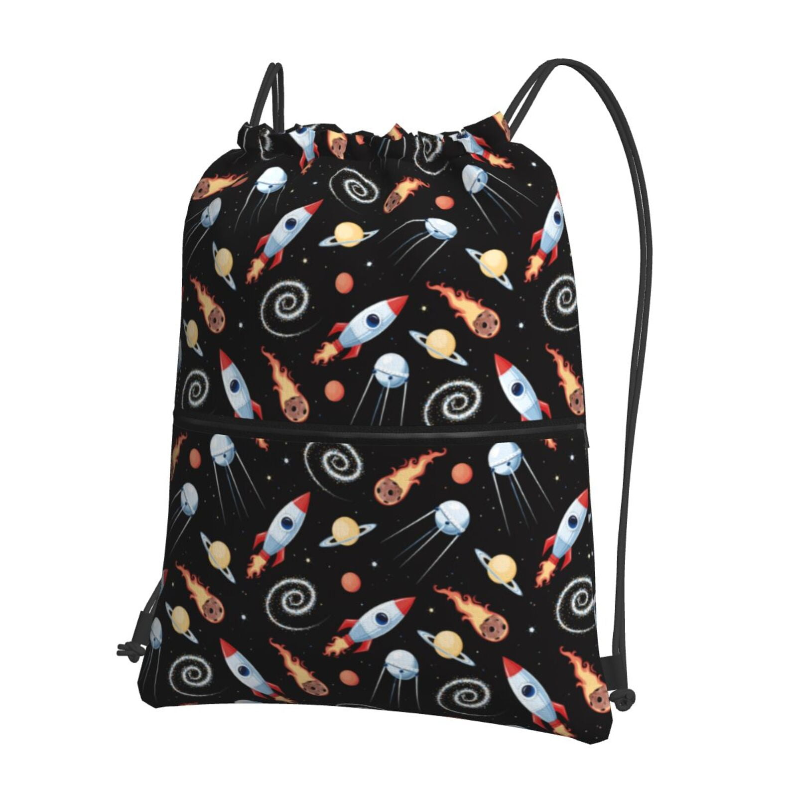 Rocae Space Rocket for Drawstring zipper Backpack Gym Backpack Bag for ...