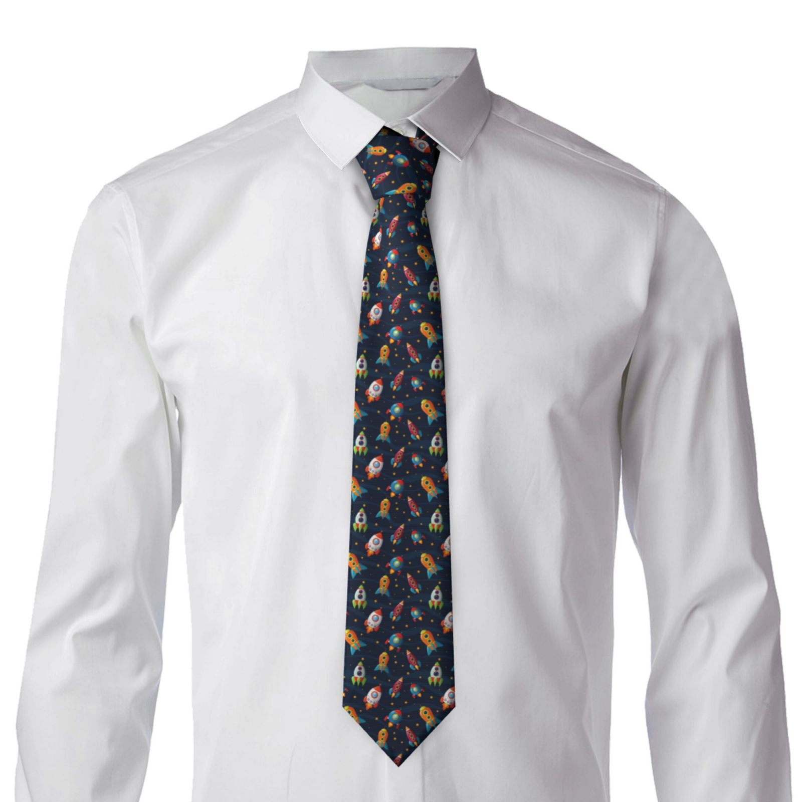 Rocae Spaceships and Stars for Soft and Comfortable Men's Tie Necktie ...