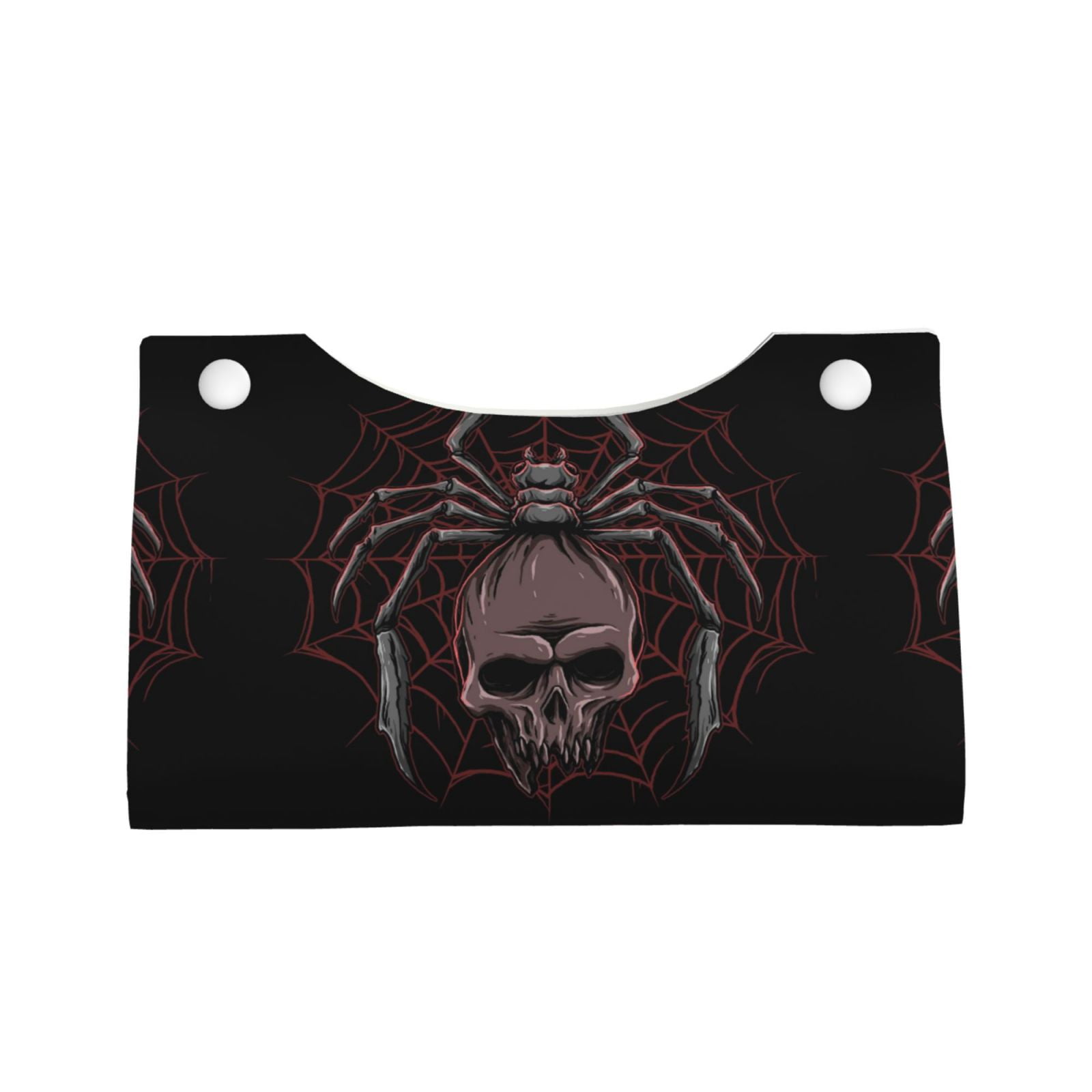 Rocae Spider with Skull Print Long Tissue Box Lid Durable Leather ...