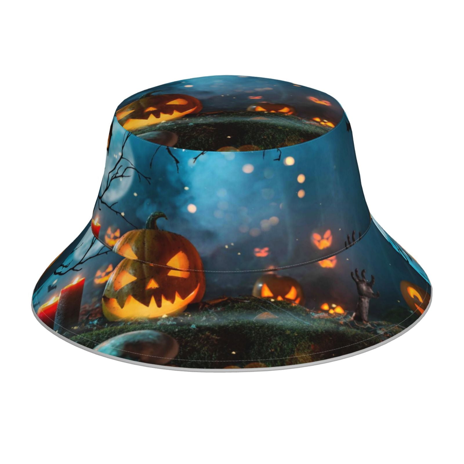 Rocae Spooky Halloween for reflective Bucket Hat for Men Women Summer ...