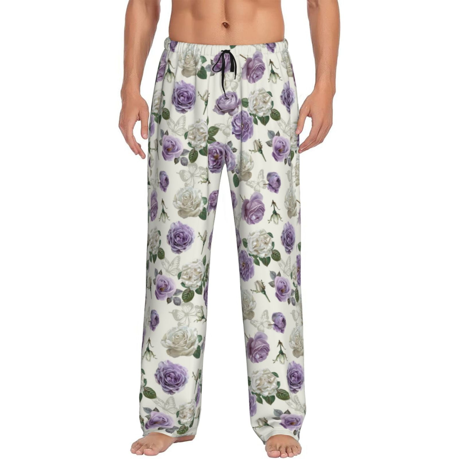 Rocae Spring Flowers for Mens Pajama Pants Pj Pants Mens Lounge Pants ...