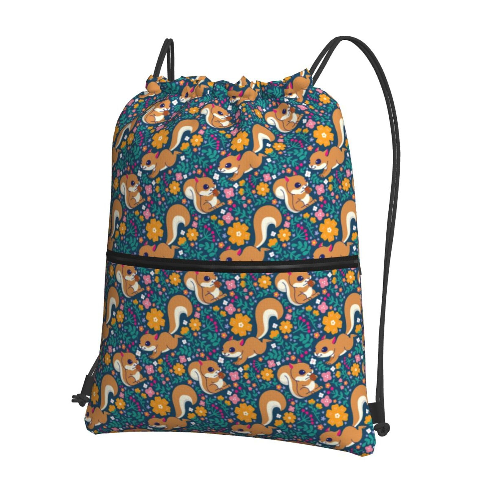 Rocae Squirrel Garden Delight for Drawstring zipper Backpack Gym ...