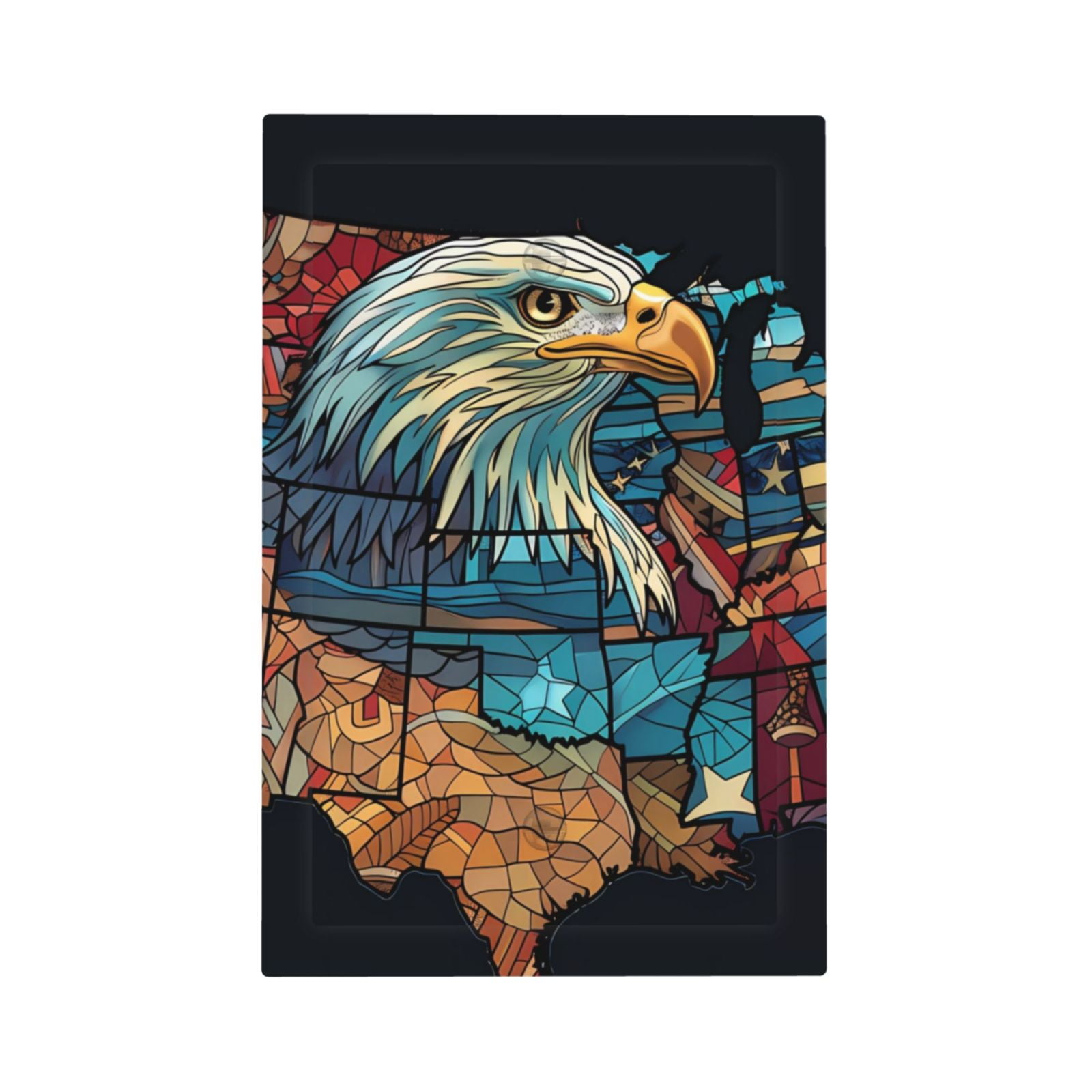 Rocae Stained Glass Eagle USA for Decorator Light Switch or Receptacle ...