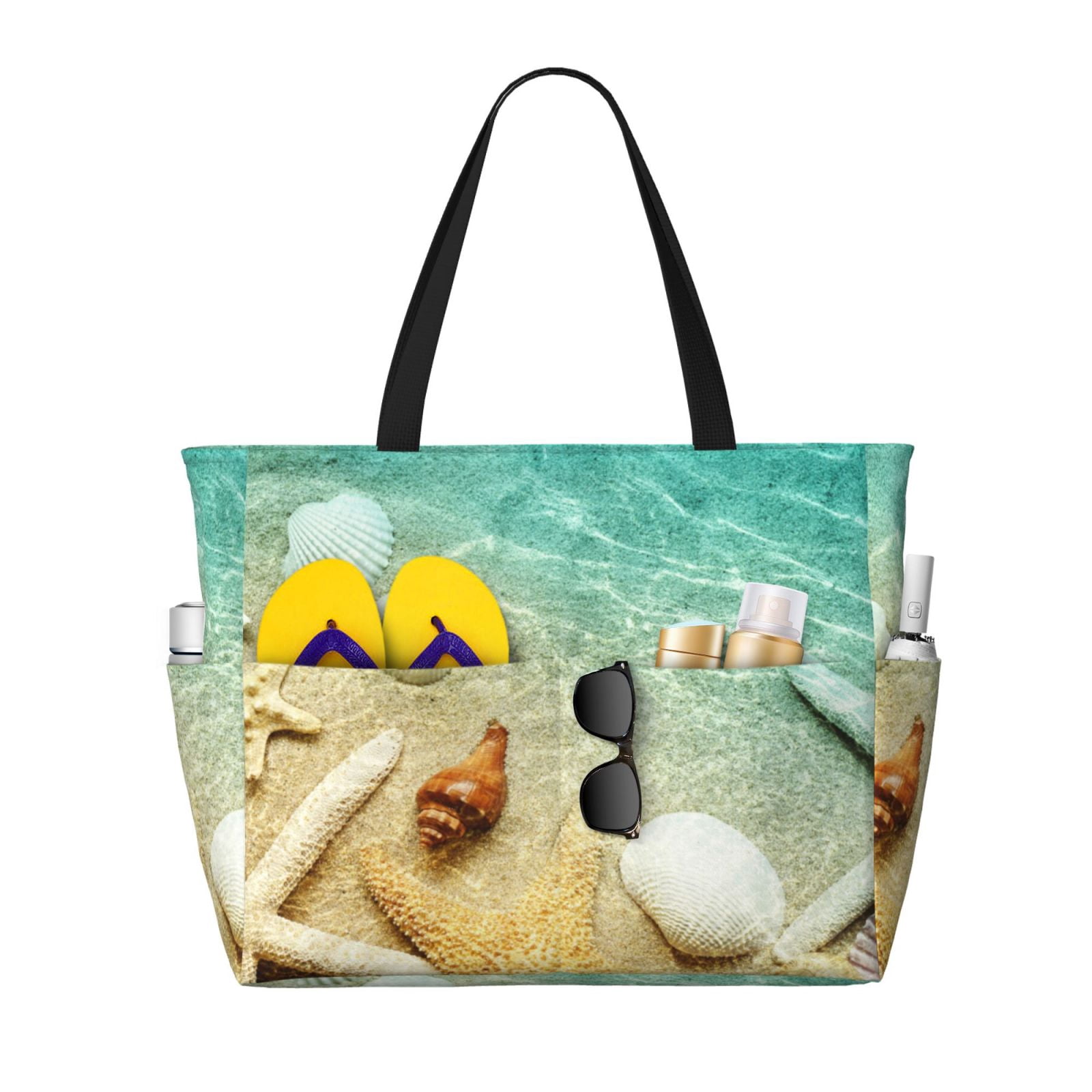 Rocae Starfish And Seashell On The Beach for Large Women's Waterproof ...