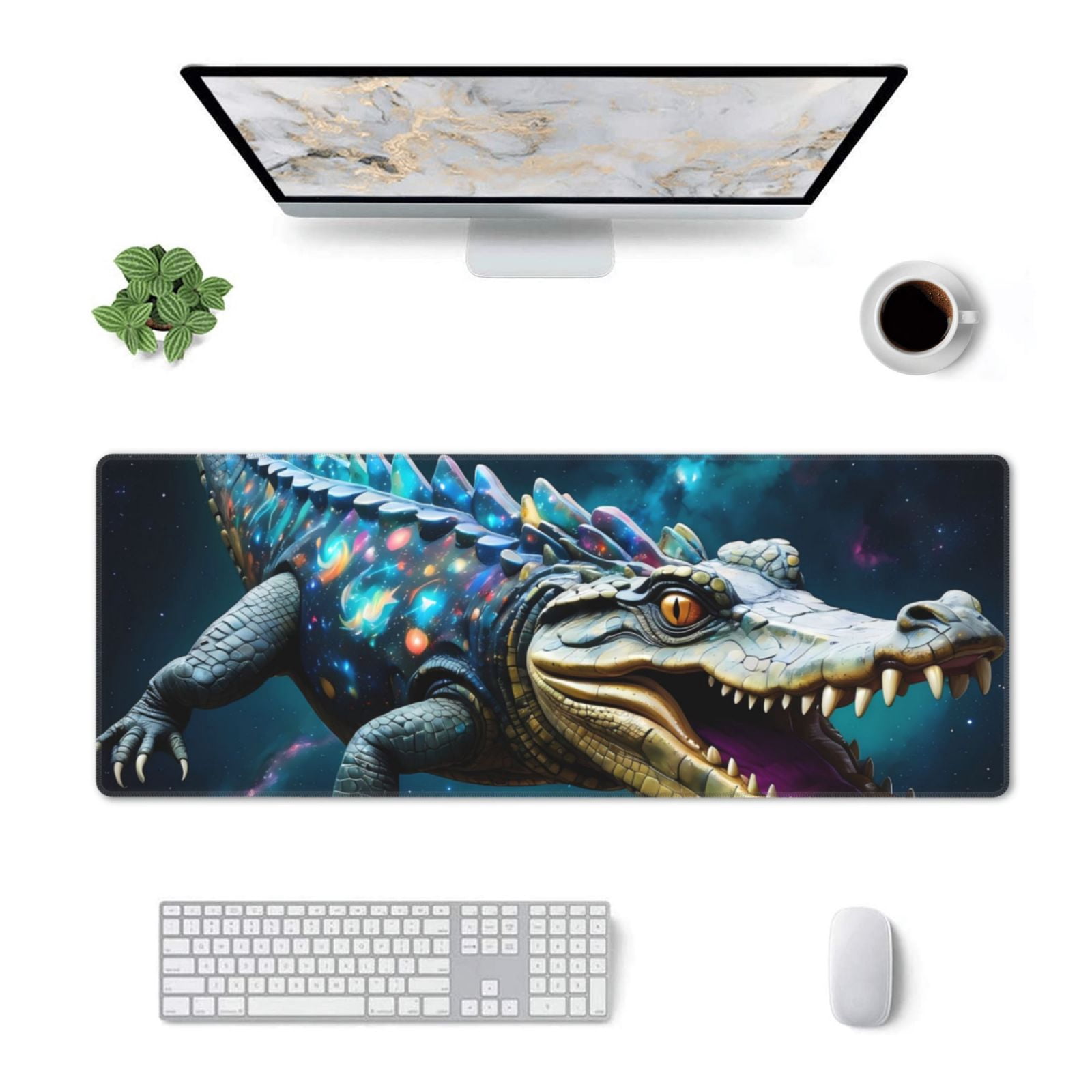 Rocae Starry Sky Colorful Crocodile for Gaming Mouse Pad, Mouse Pad ...