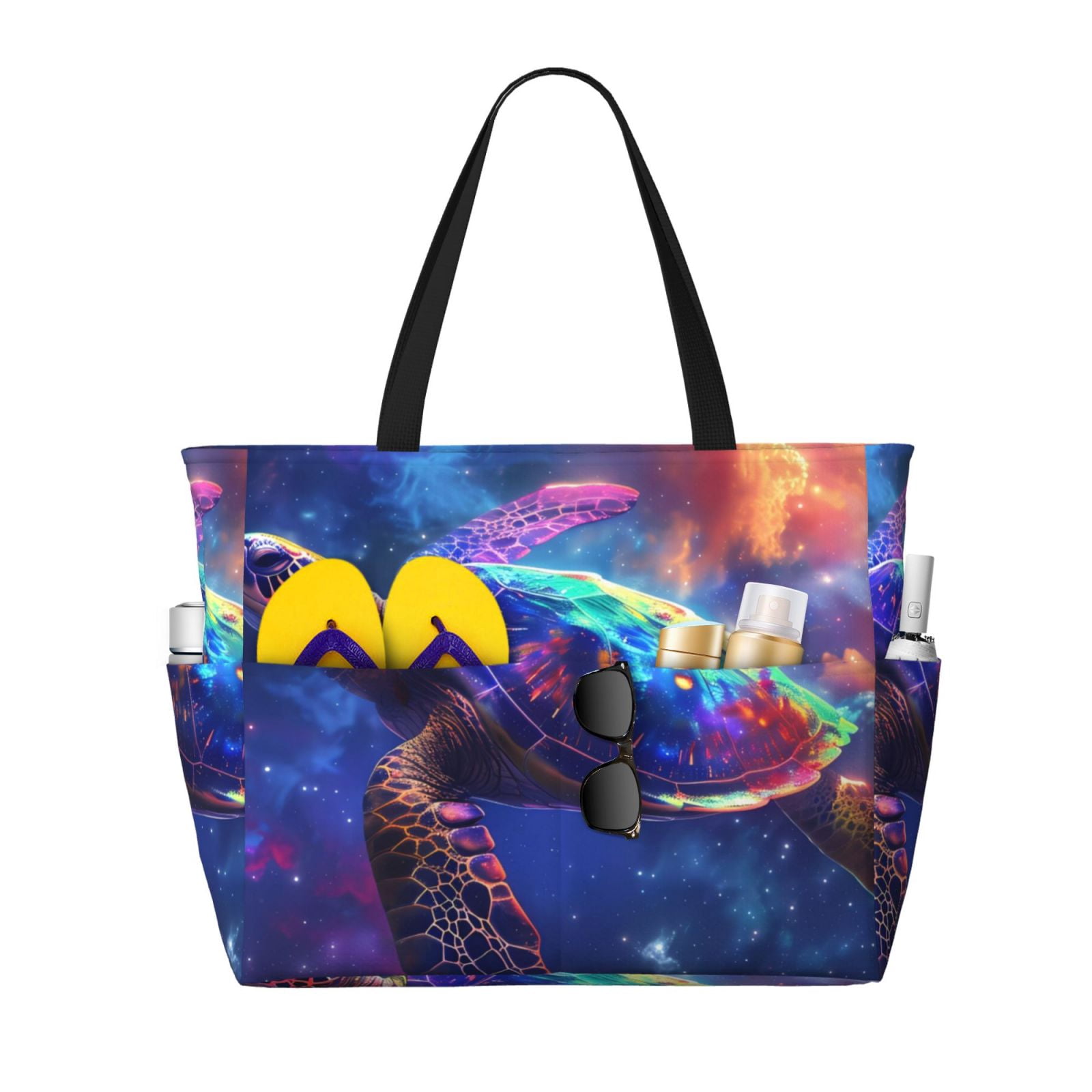 Rocae Starry Sky Turtle for Large Women's Waterproof Beach Bag Tote ...