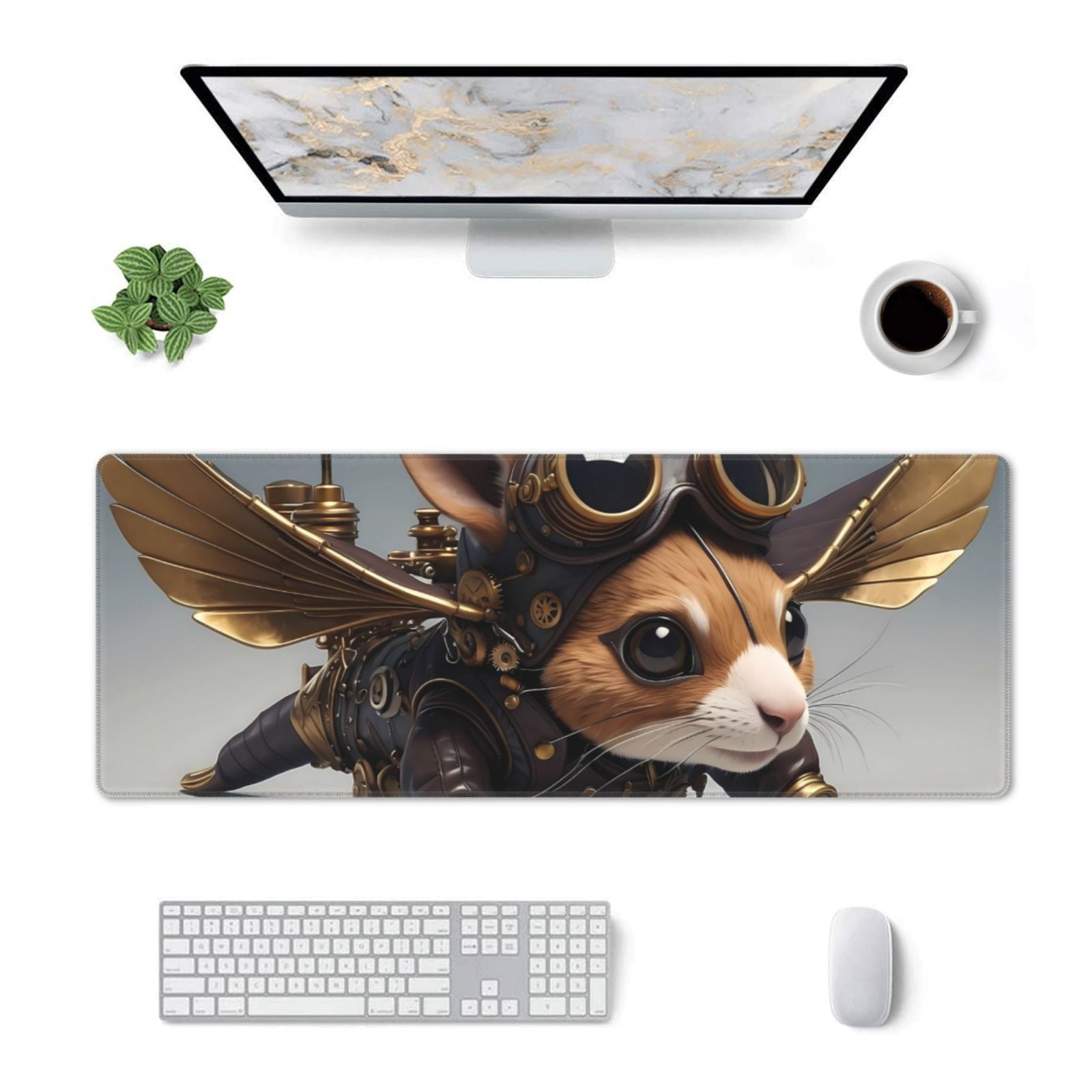 Rocae Steampunk Squirrel Pilot for Gaming Mouse Pad, Mouse Pad Large ...
