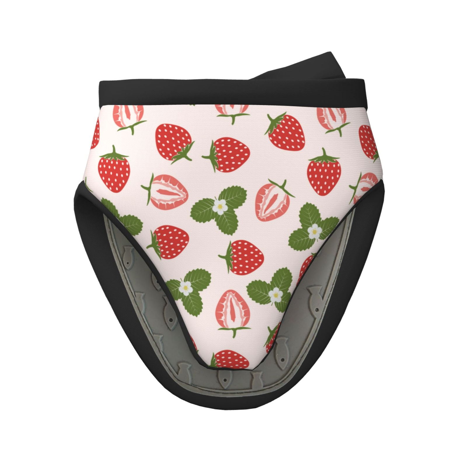 Rocae Strawberries And Leaf for Mini Oven Mitts Rubber Oven Glove ...