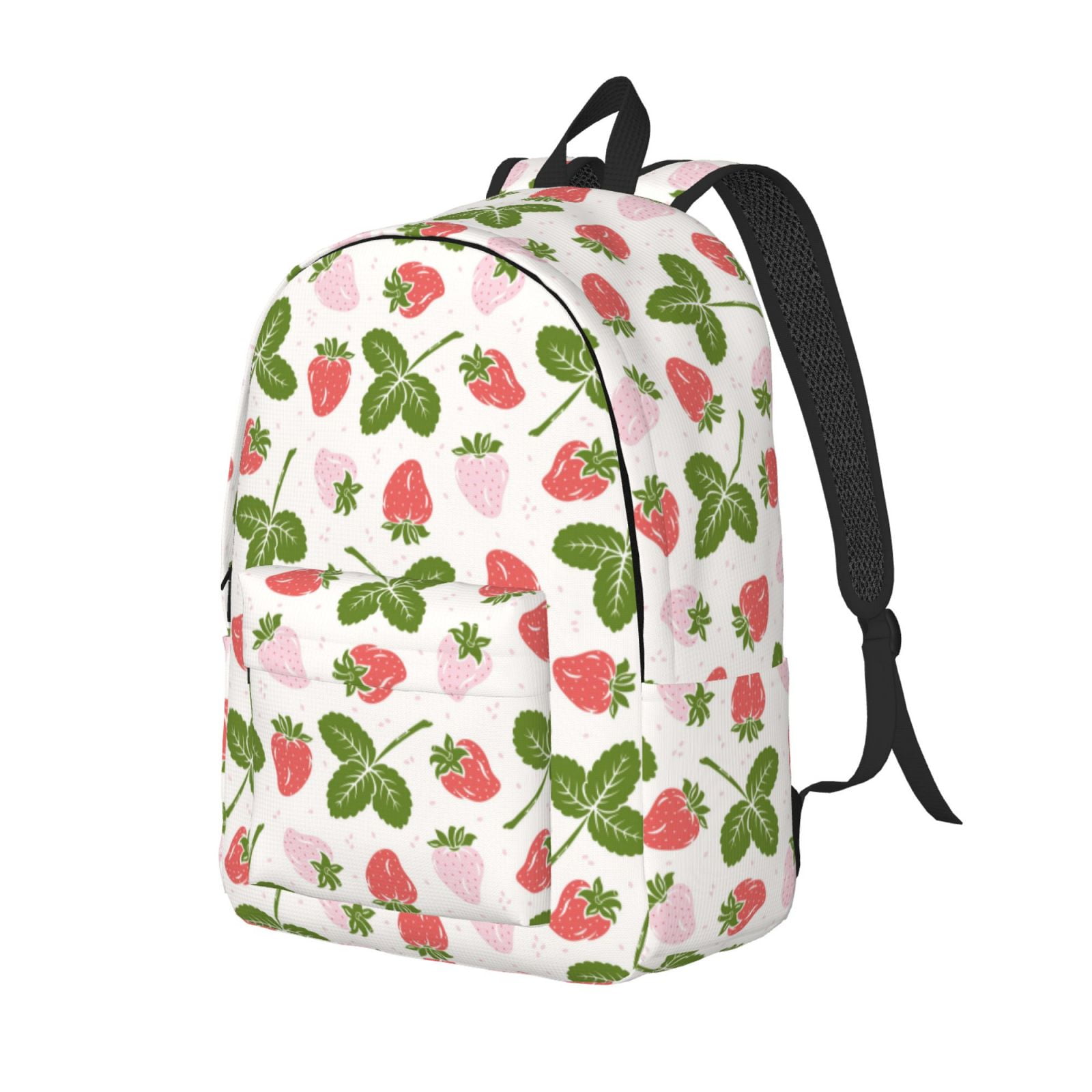 Rocae Strawberry Floral for Canvas College Laptop Backpack for Men ...