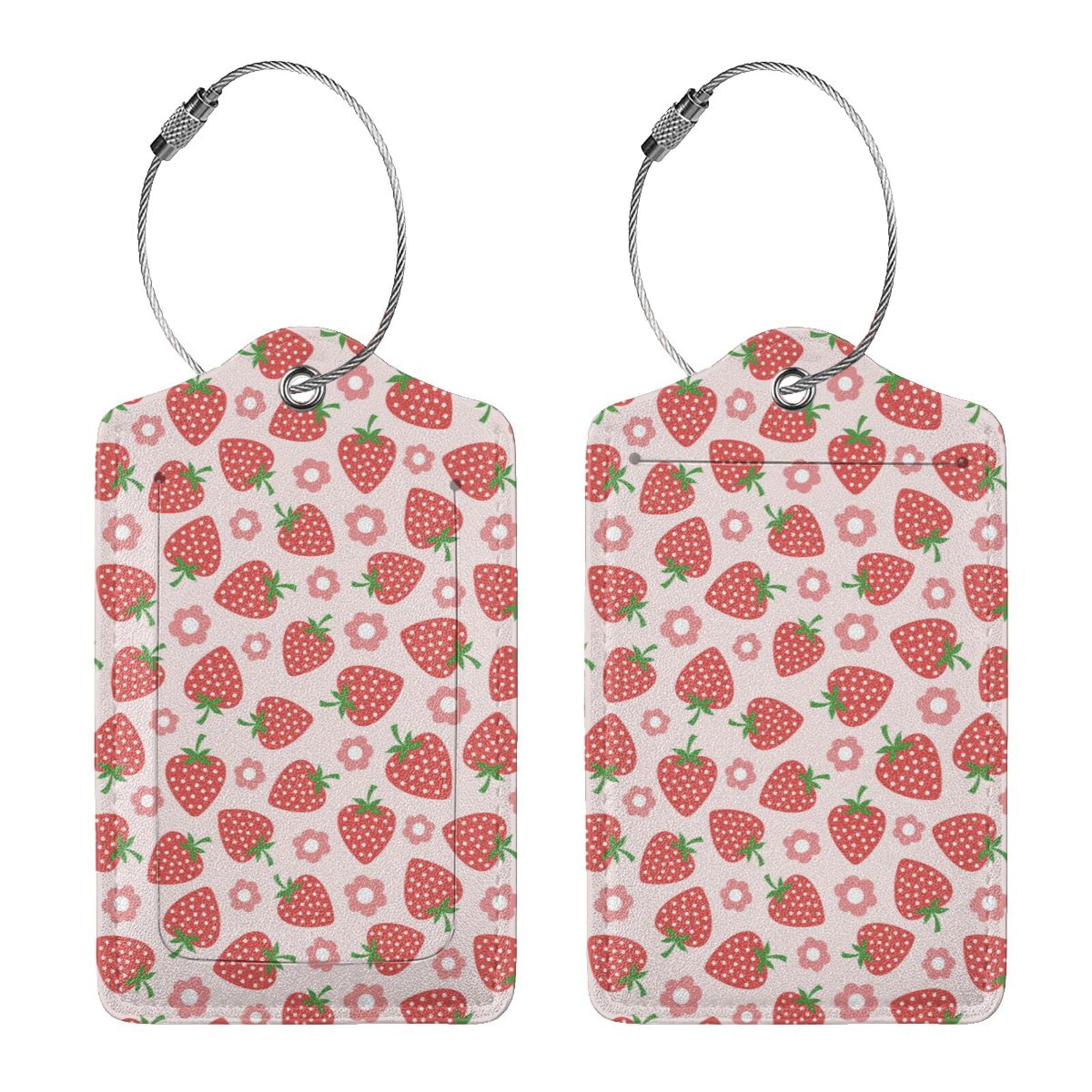 Rocae Strawberry Flower for Leather Luggage Baggage Tags ID Label ...