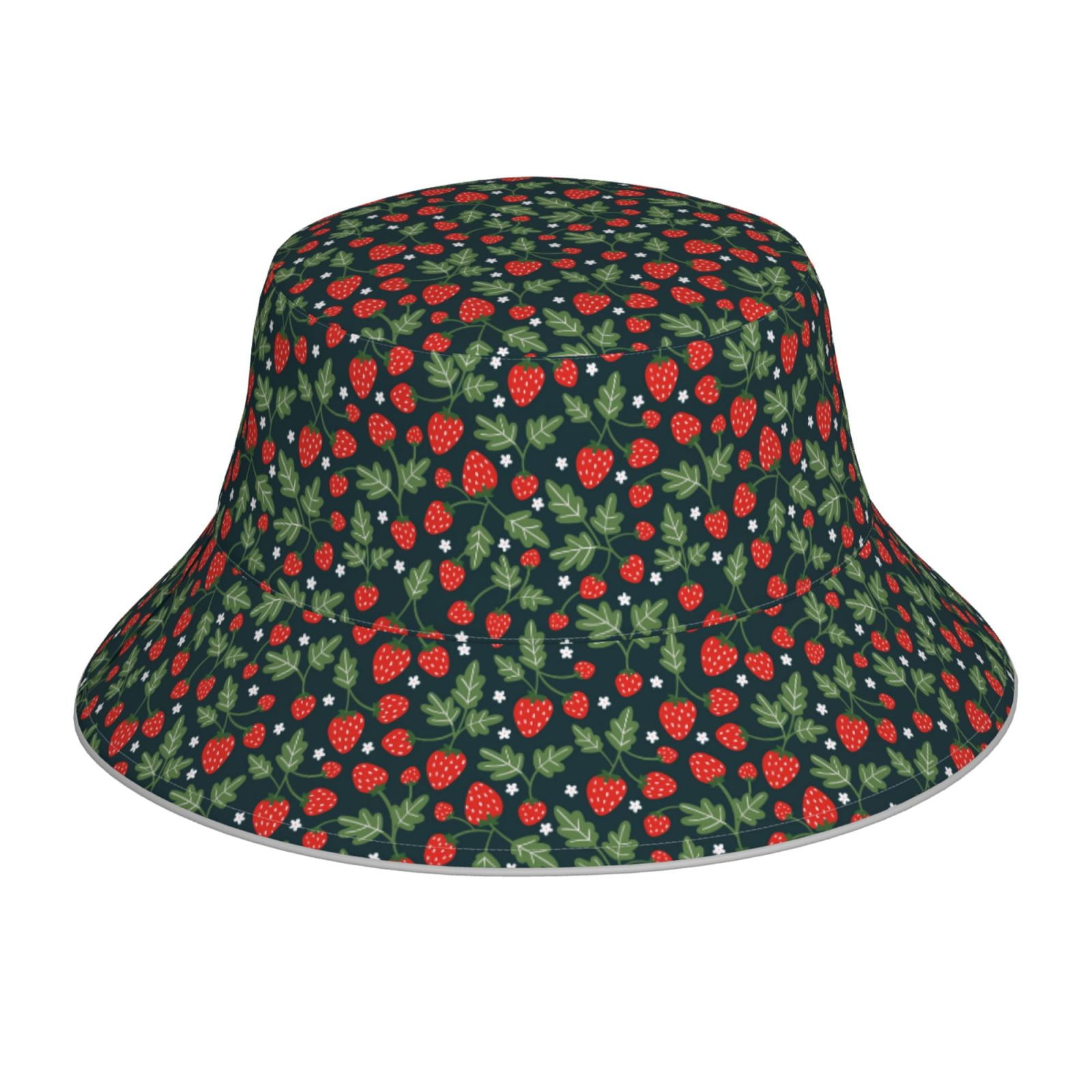 Rocae Strawberry for reflective Bucket Hat for Men Women Summer Beach ...