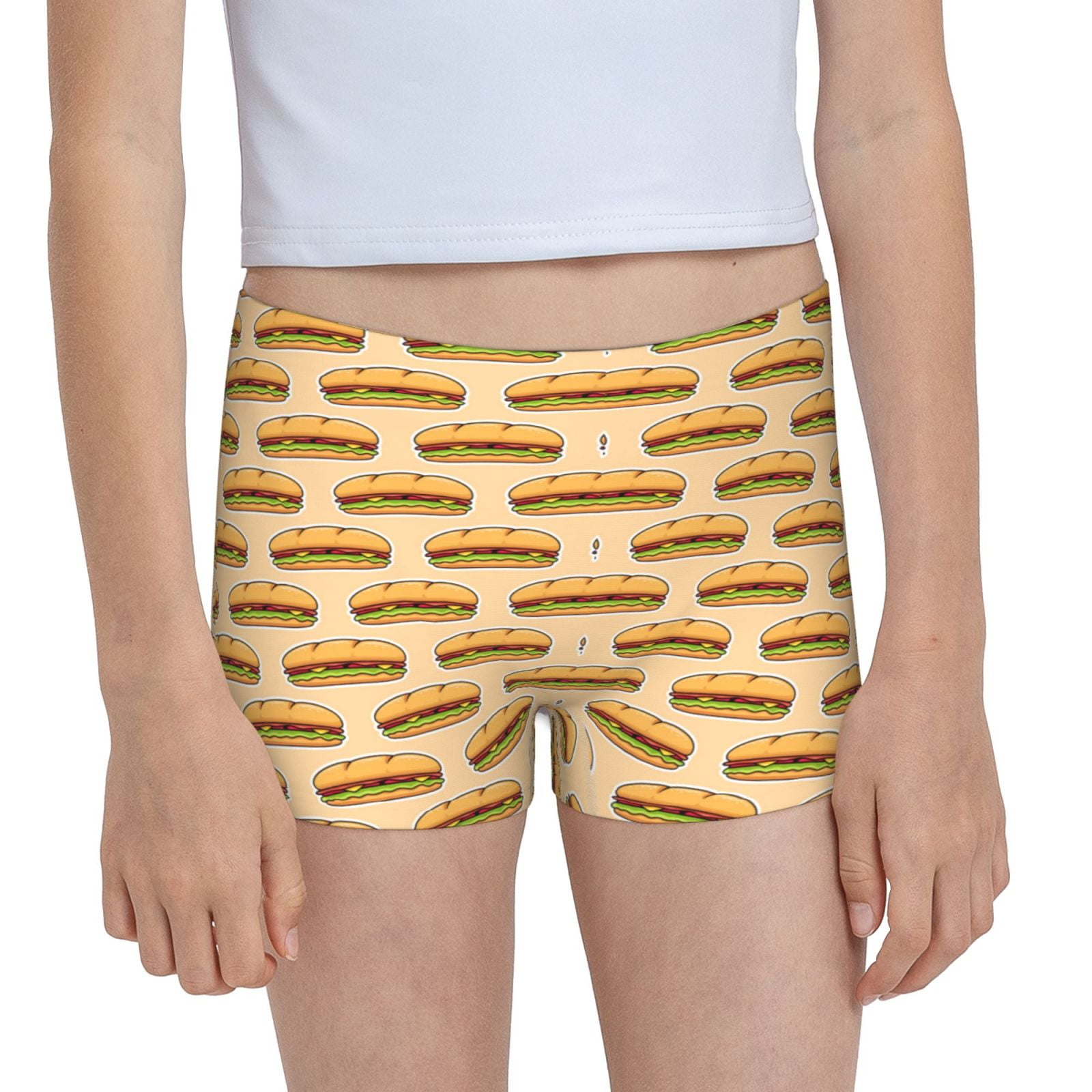 Rocae Submarine Sub Sandwich for Girls' Cotton Boxer Briefs, Soft Mid ...