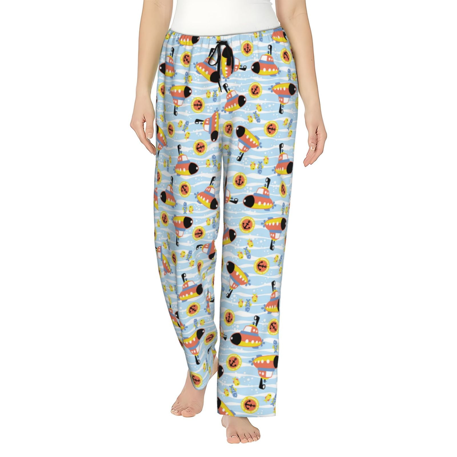 Rocae Submarine With Fishes Undersea for Women's Pajama Pants Pj Pants ...