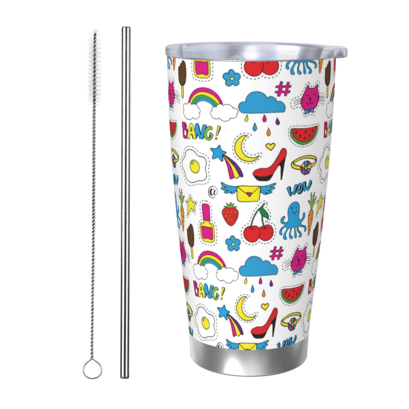 Rocae Summer for 20 Ounces Stainless Steel Insulted Tumbler Car Cup ...
