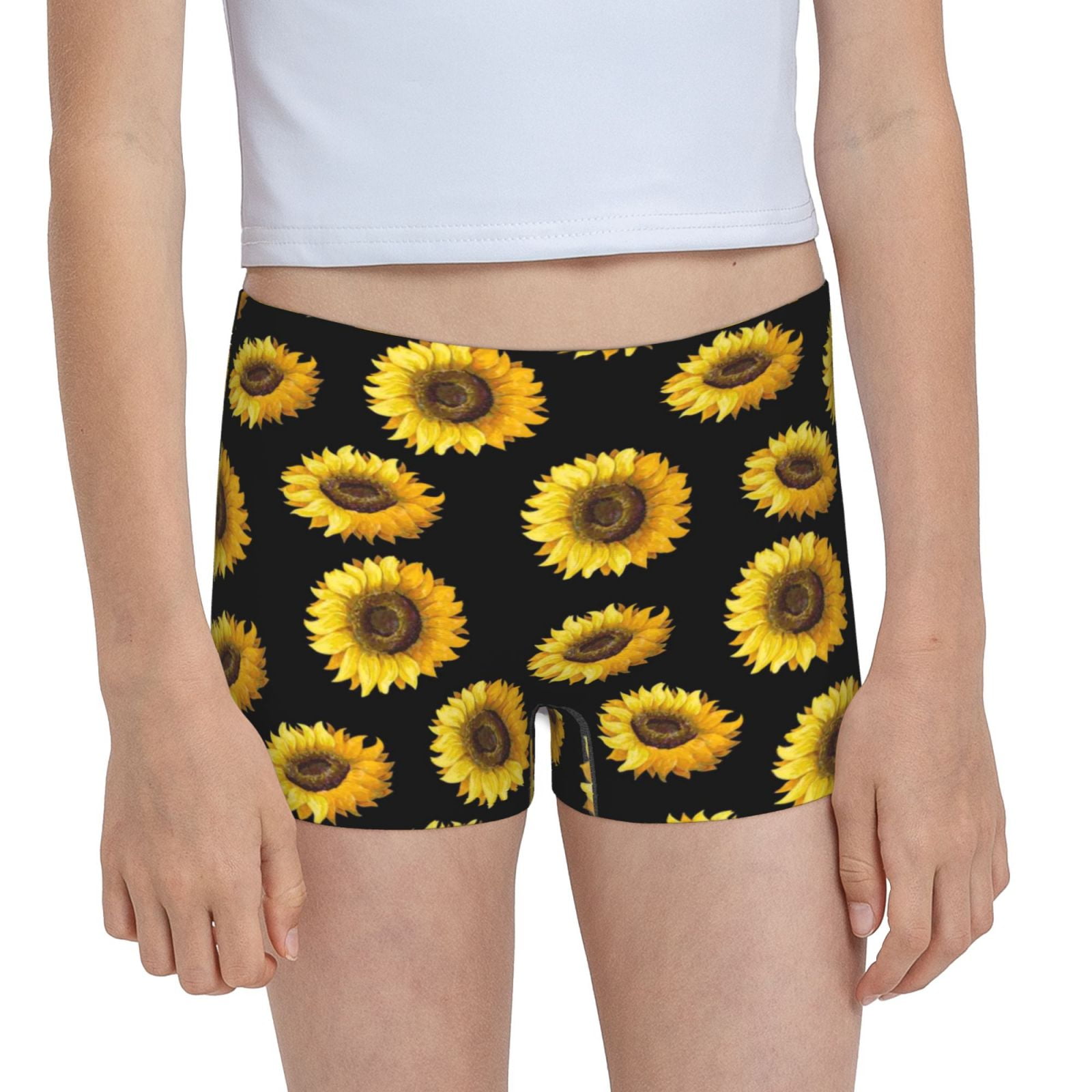 Rocae Sunflower (2) for Girls' Cotton Boxer Briefs, Soft Mid-rise ...