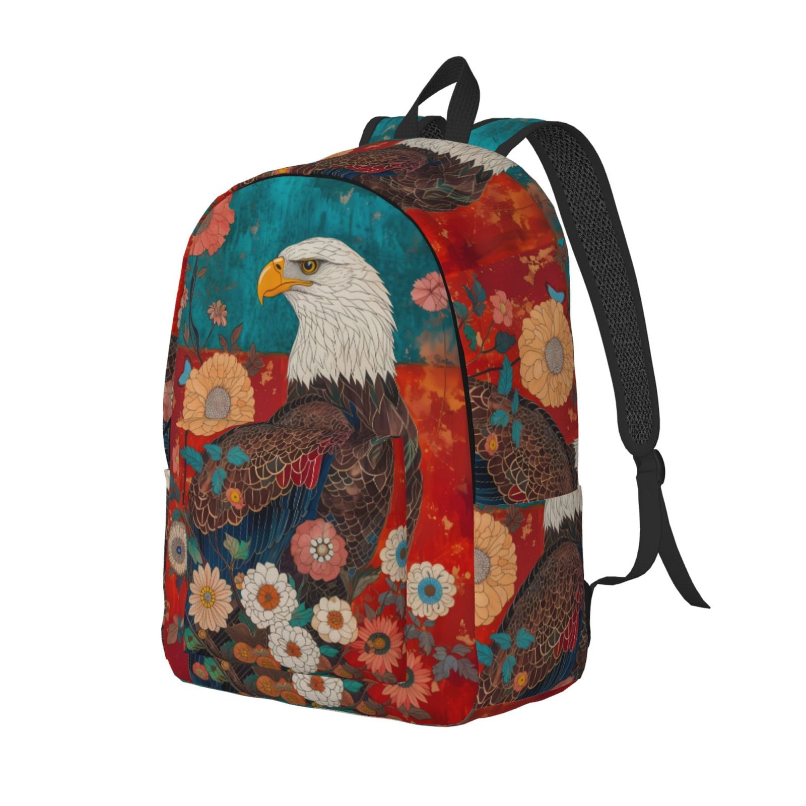Rocae Sunflower Bald Eagle for Canvas College Laptop Backpack for Men ...