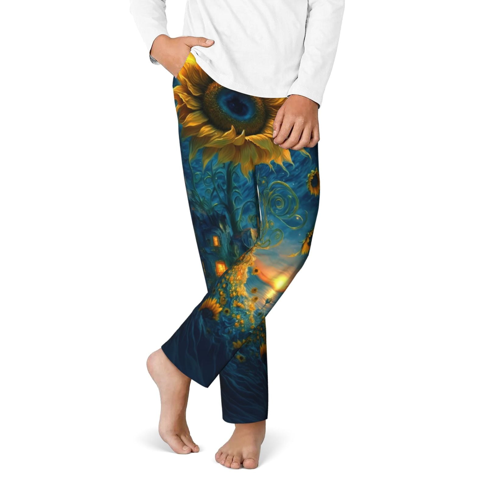 Rocae Sunflower Castle Starry Sky for Teenagers' Pajama Pants,Girls ...
