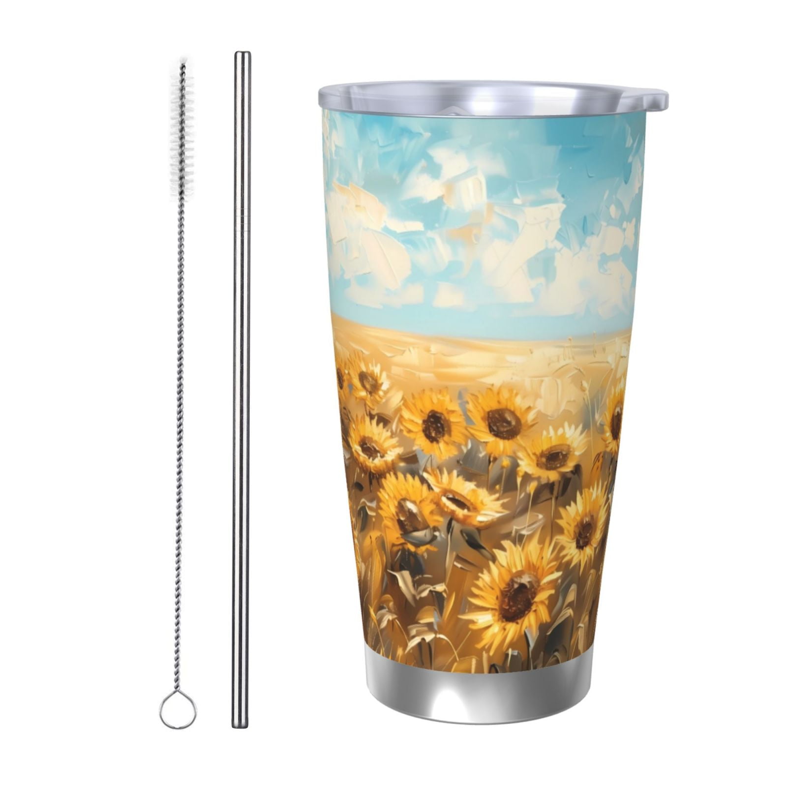 Rocae Sunflower Field Bliss for 20 Ounces Stainless Steel Insulted Tumbler Car Cup Drink Mug ...