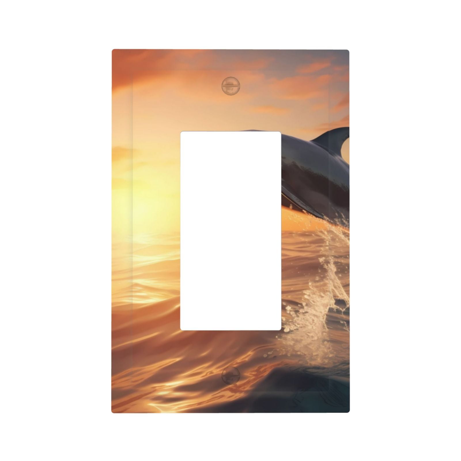 Rocae Sunset Dancing Dolphin A for Decorator Light Switch or Receptacle ...
