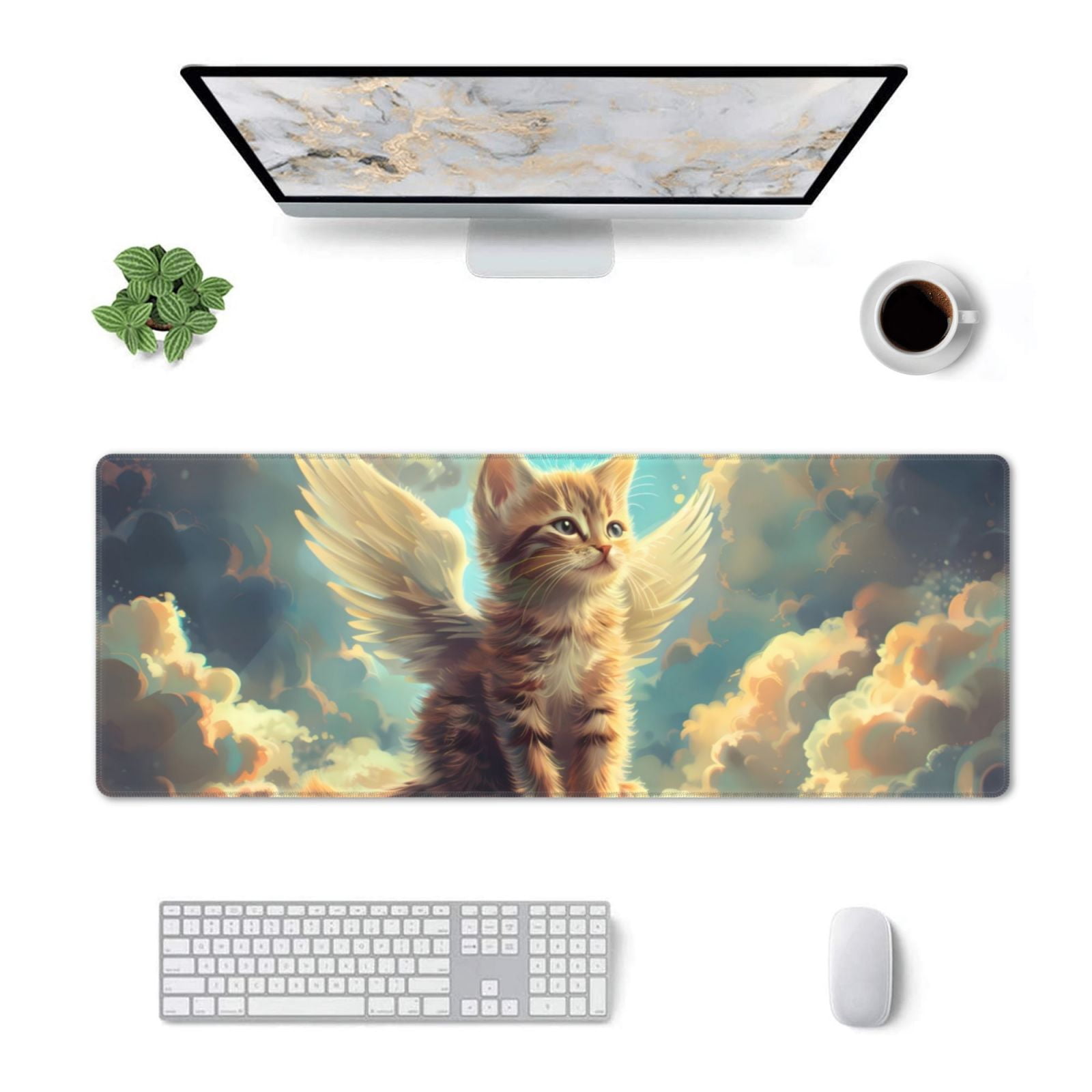 Rocae Sunshine Cloud Cute Cat for Gaming Mouse Pad, Mouse Pad Large ...