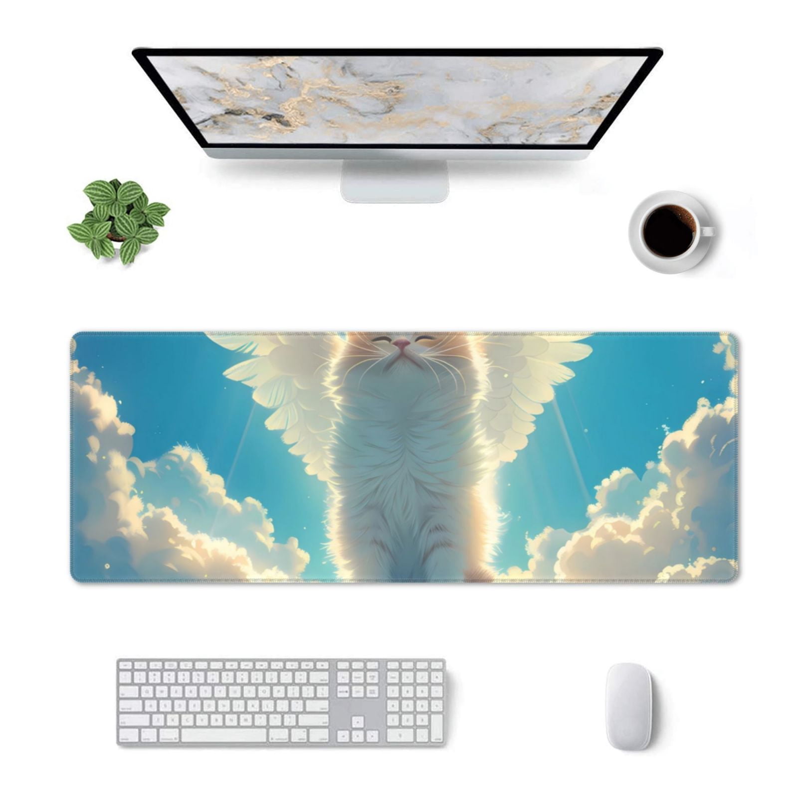 Rocae Sunshine Cute Winged Cat for Gaming Mouse Pad, Mouse Pad Large ...